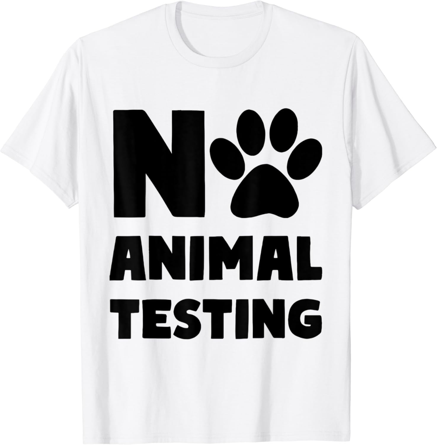 No Animal Testing Paw Animal Welfare T-Shirt - Walmart.com
