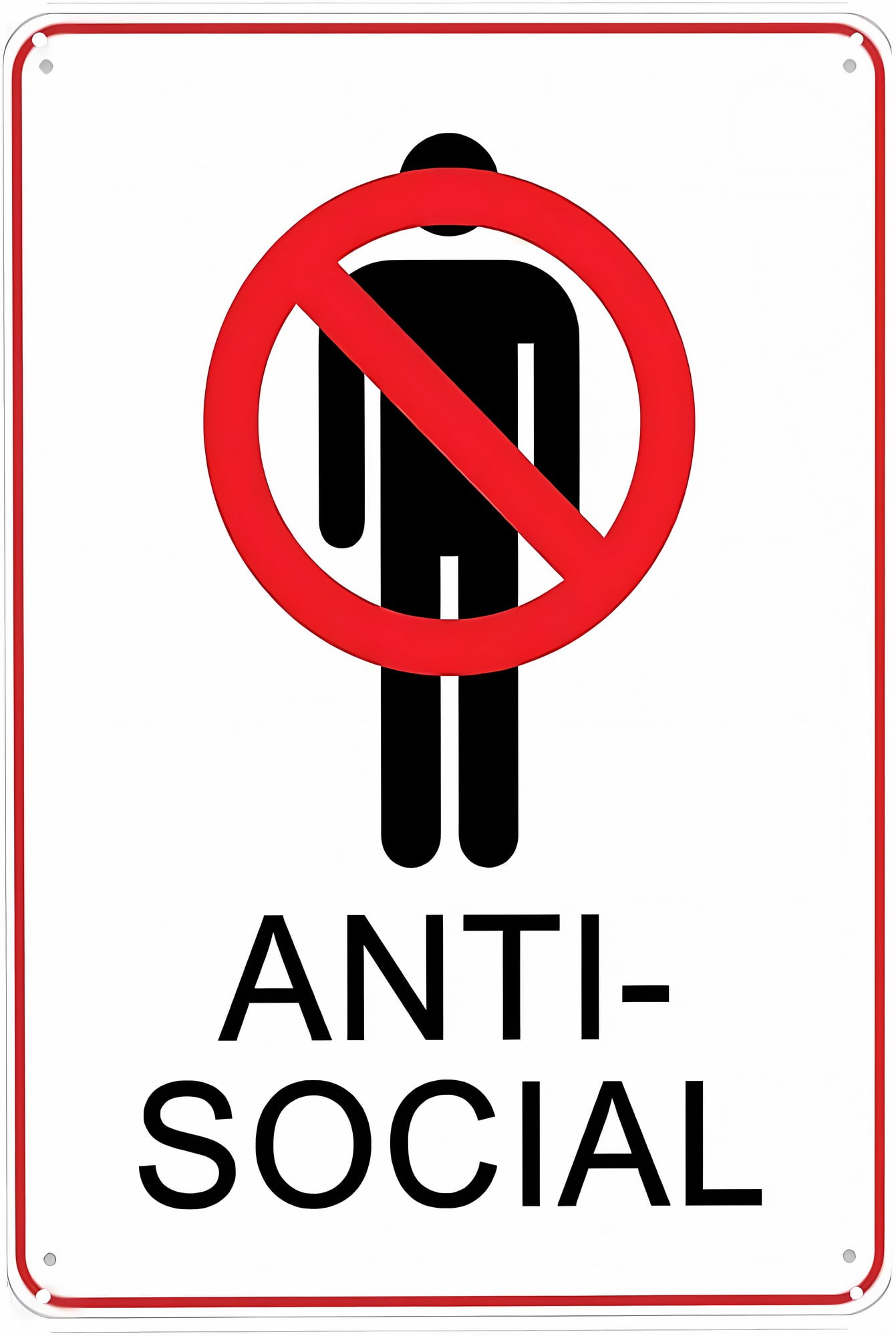 No Anti Social Behaviour Sign - 8"x12" Vintage Metal Warning Sign ...