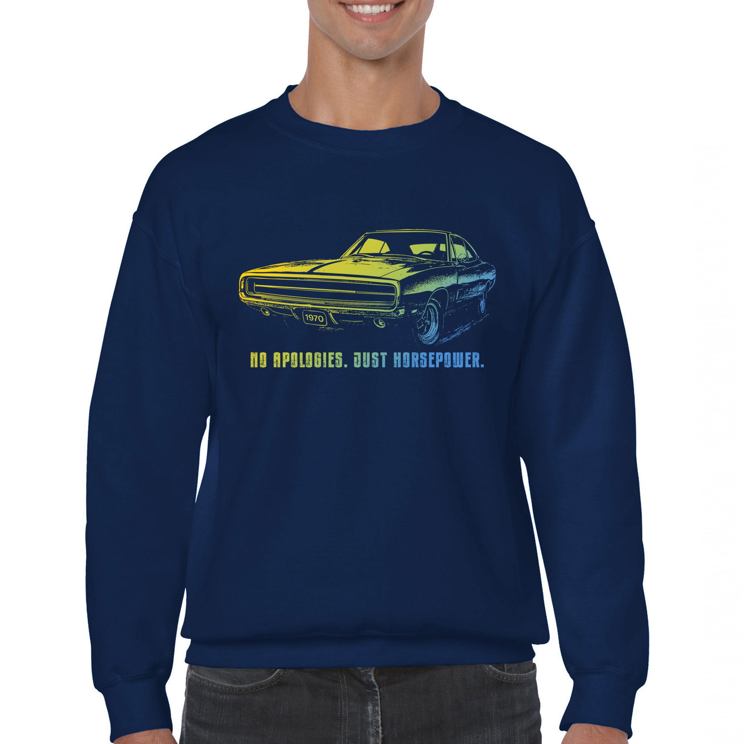 No Apologies Just Horsepower Sweatshirt Muscle Car Vintage 1970 Power ...