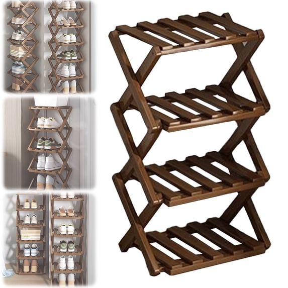 No-Assembly Bamboo Rack, 2026 Upgraded Foldable 2-6 Tier Bamboo Corner ...