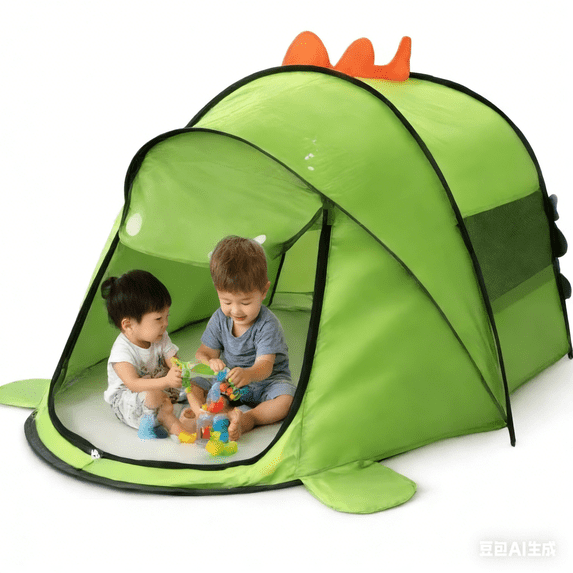 No-Assembly Foldable Kids Play Tent Indoor & Outdoor - Tiger Dinosaur ...