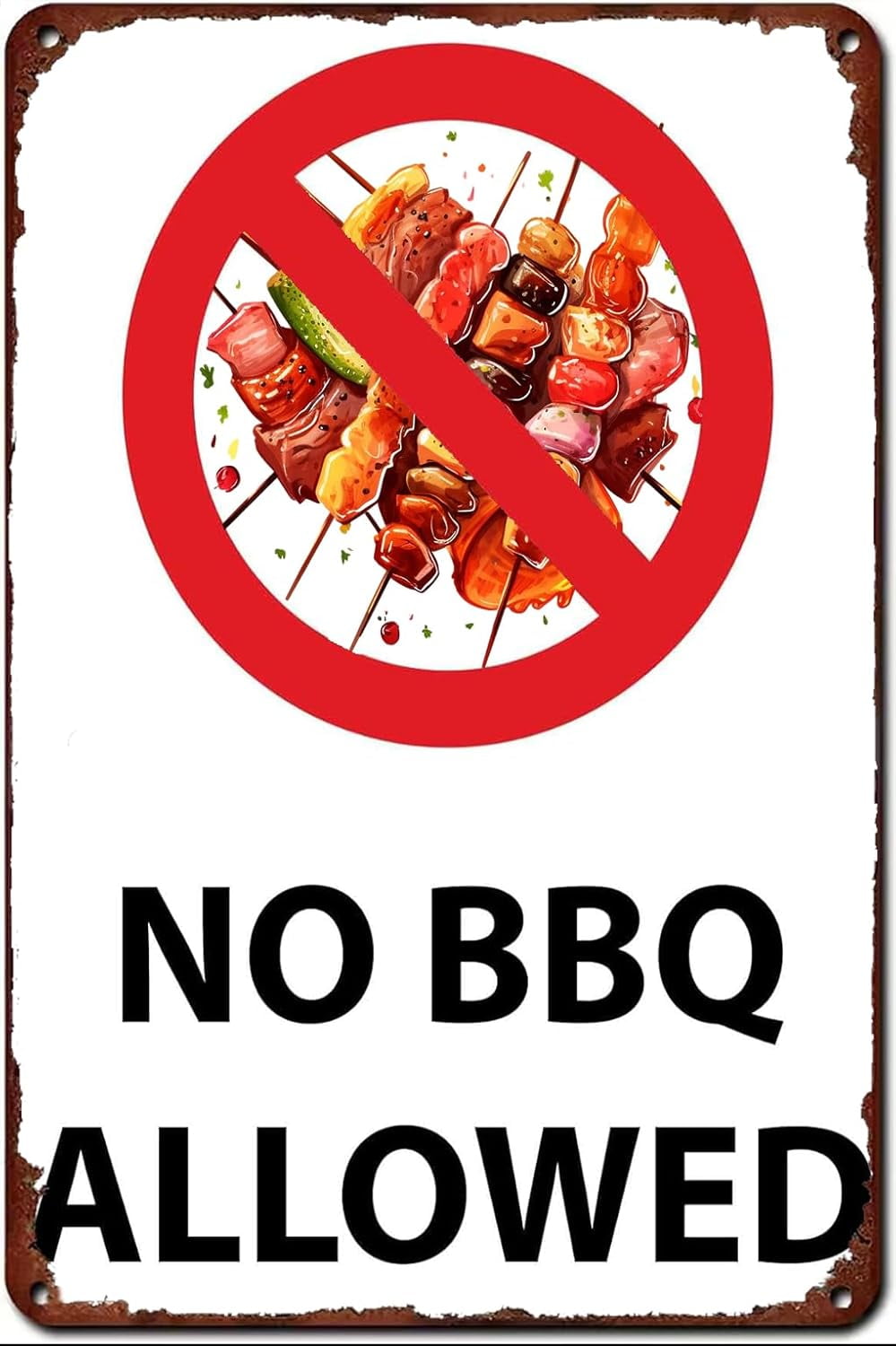 No BBQ Allowed Sign Metal Tin Sign 8x12 Inches Caution Danger Safety ...