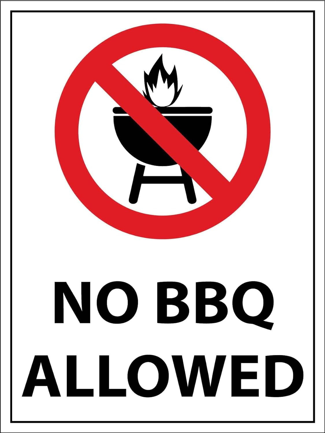 No BBQ Allowed Sign Metal Tin Sign 8x12 Inches Caution Danger Safety ...