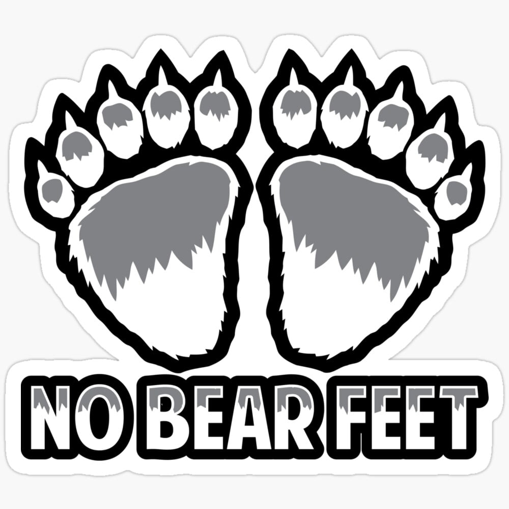 No Bear Feet Sticker Phone Decal Water Bottle Stickers Car Decals ...