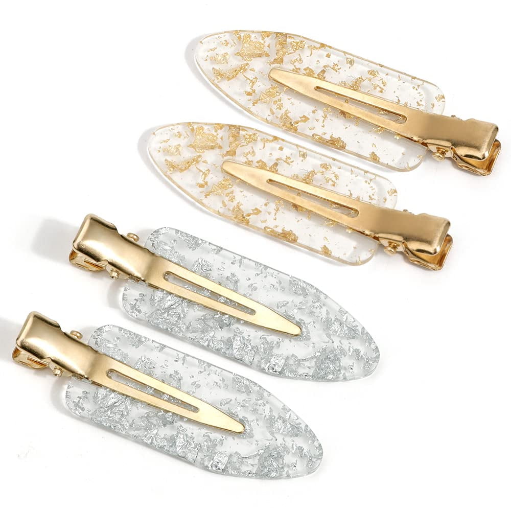 No Bend Hair Clips 4Pcs Creaseless Hair Clips Small Curly Hair Pin ...