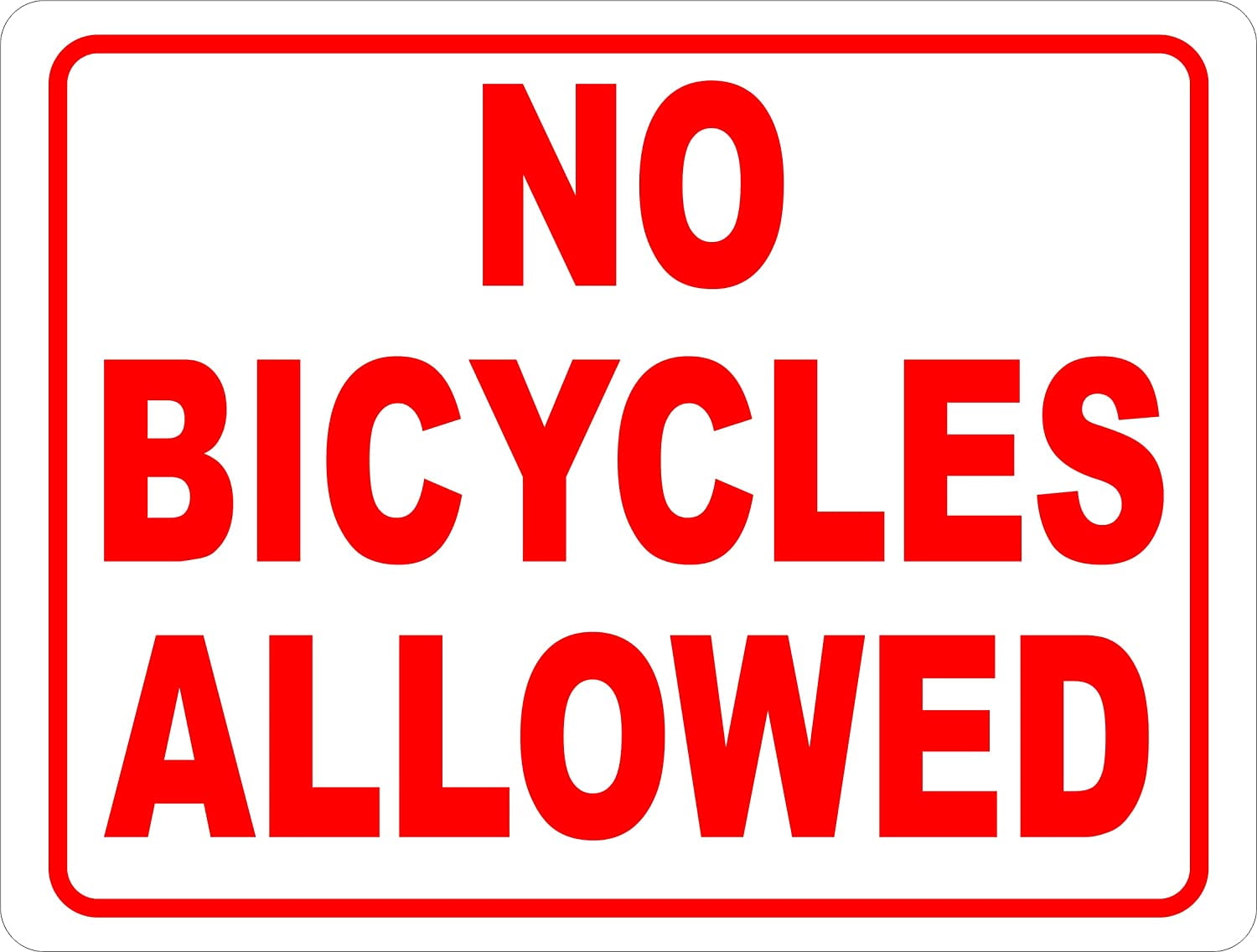 No Bicycles Allowed Sign. 8x12 Metal. - Walmart.com