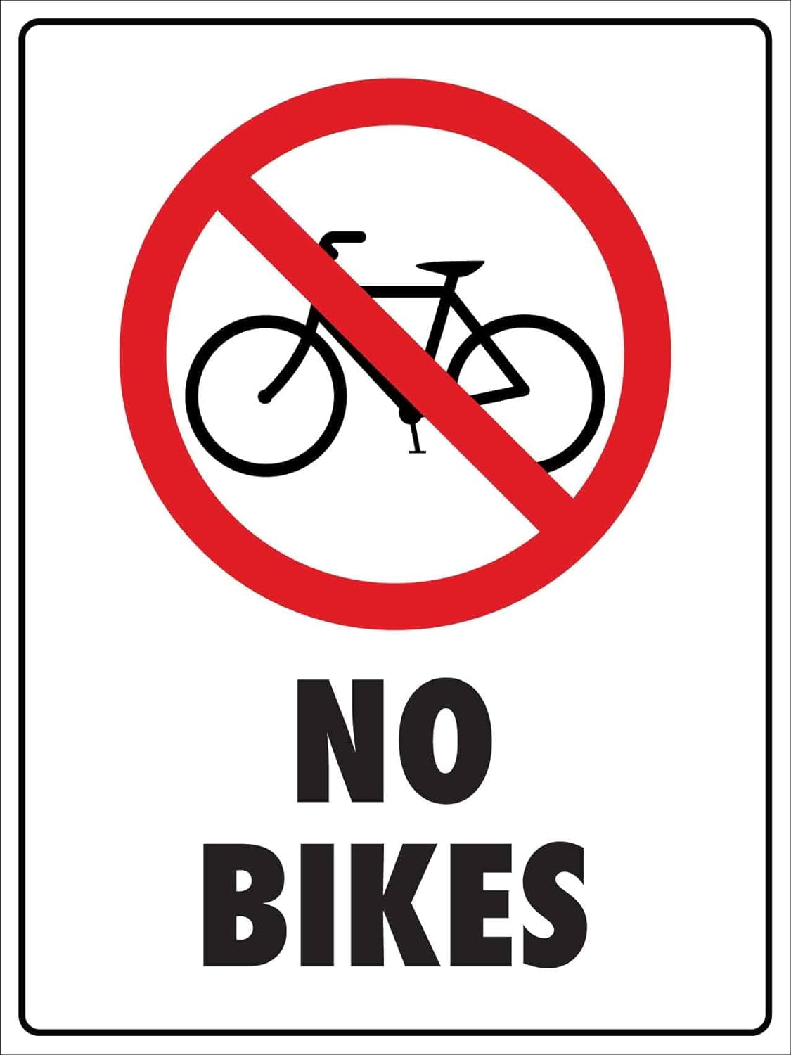 No Bikes Sign Prohibition Signs 8 X 12 Inch Metal Tin Sign Warning ...