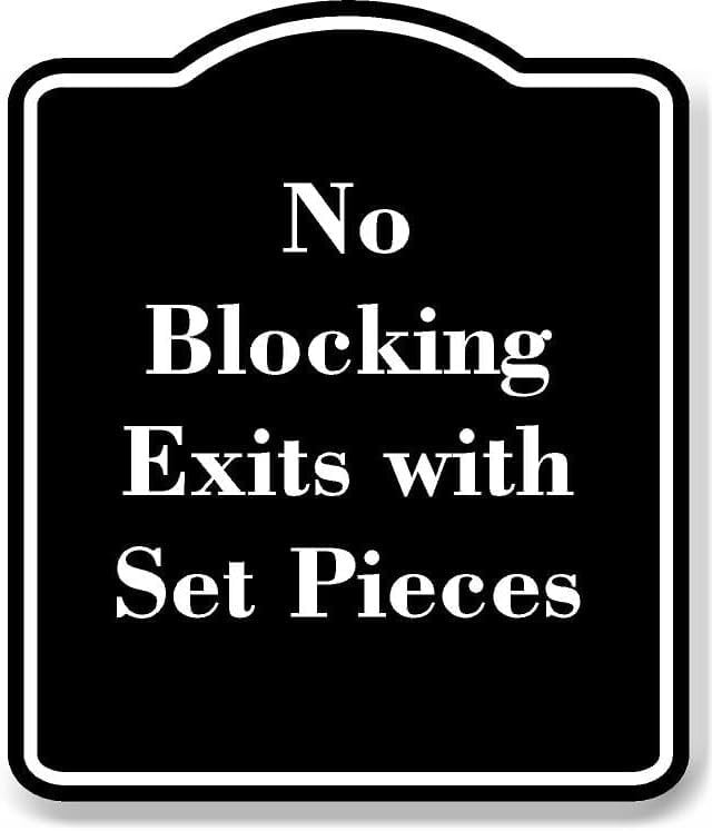 No Blocking Exits with Set Pieces BLACK Aluminum Composite Sign 20''x24 ...
