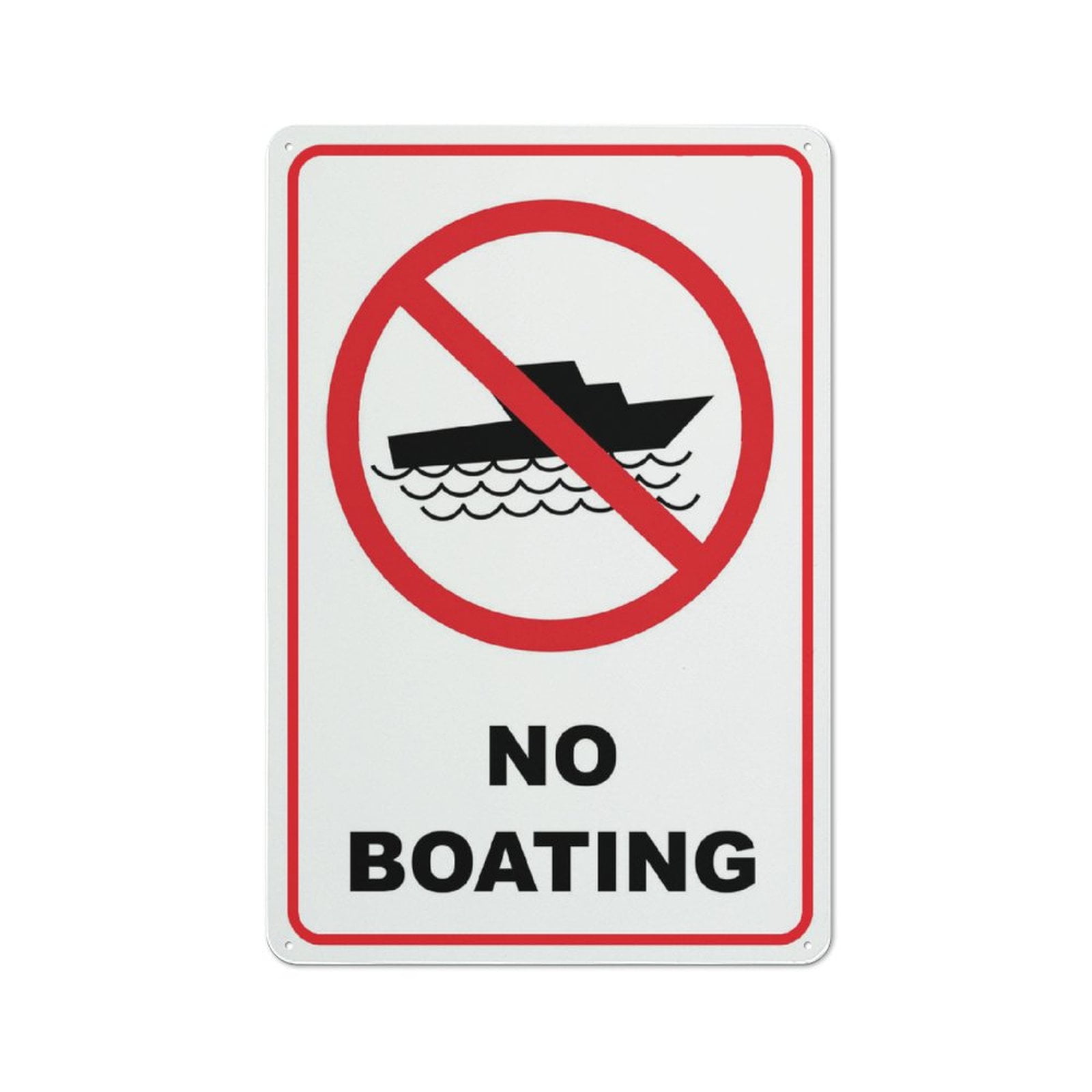 No Boating Sign 8 X 12 Inches Rust Free Aluminum - Uv Protected ...