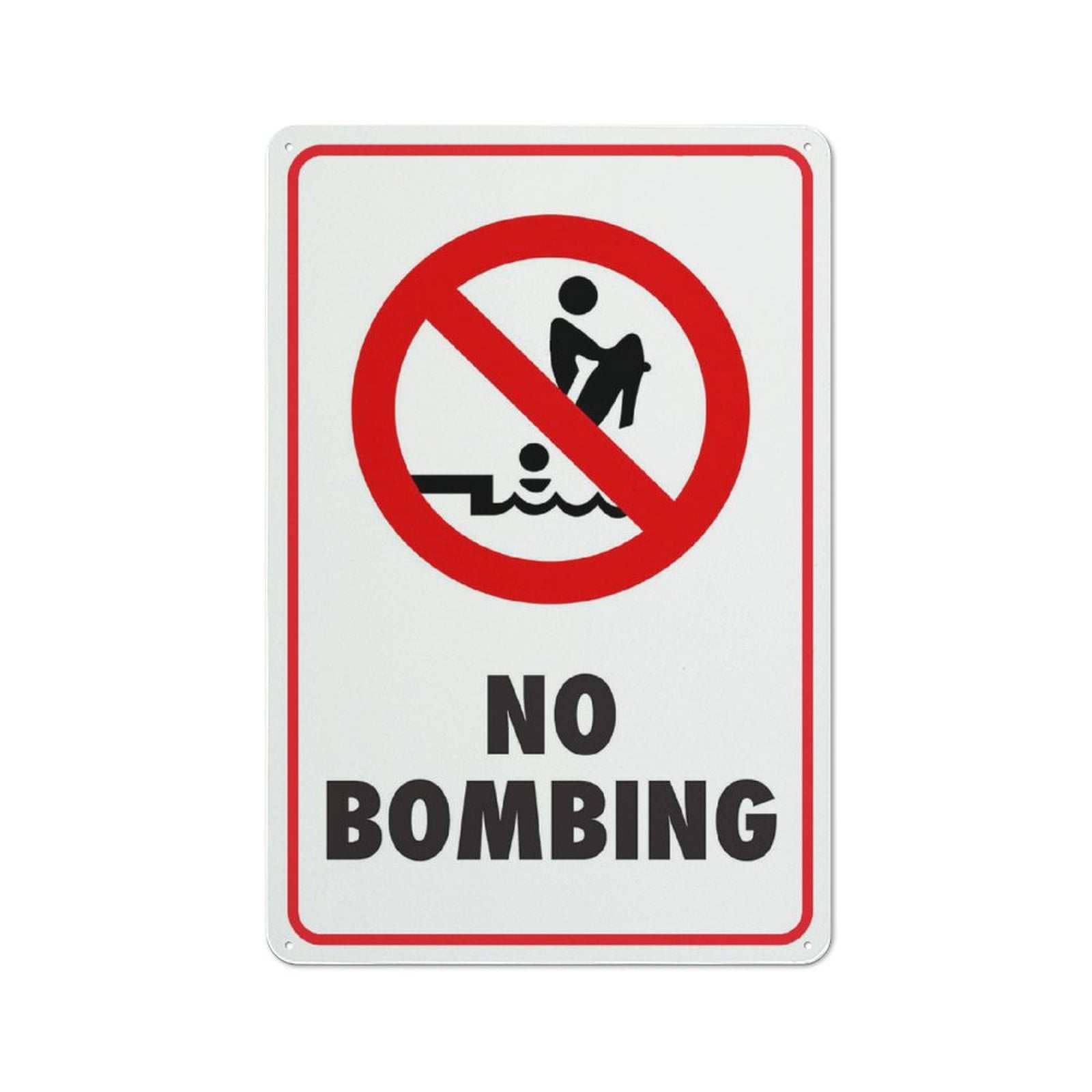 No Bombing Sign 12 X 8 Inch Metal Sign, Rustproof Aluminum, Multicolor ...