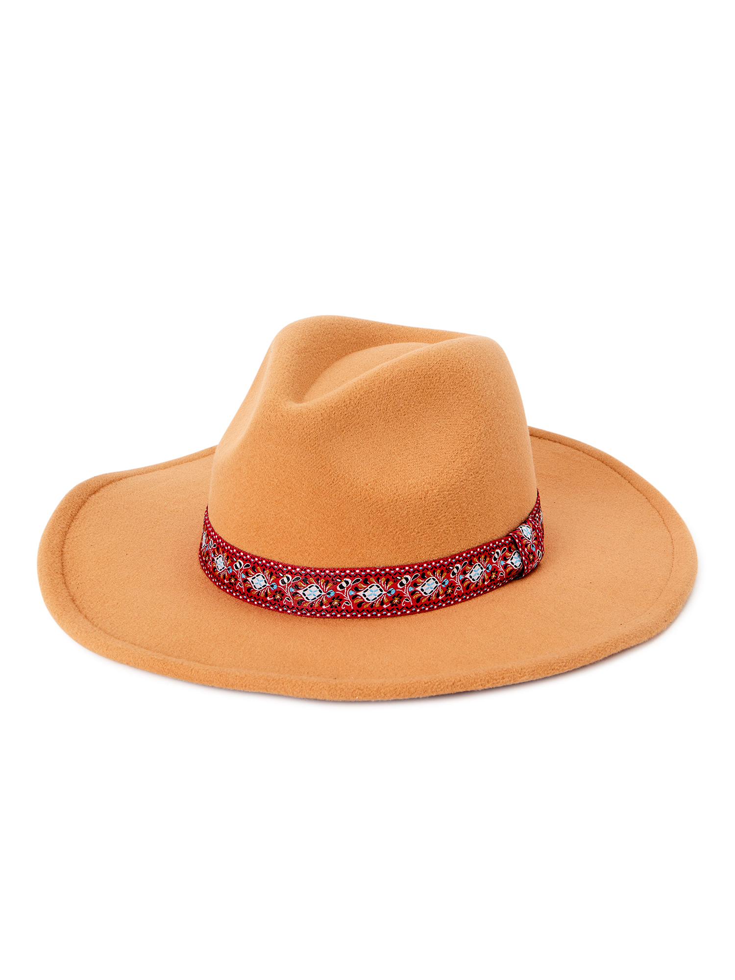 No Boundaries Women's Tan Fedora Hat - Style - Walmart.com