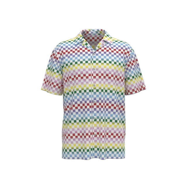 No Boundaries All Gender Pride Button-Down Rayon Shirt, Men's Sizes XS ...