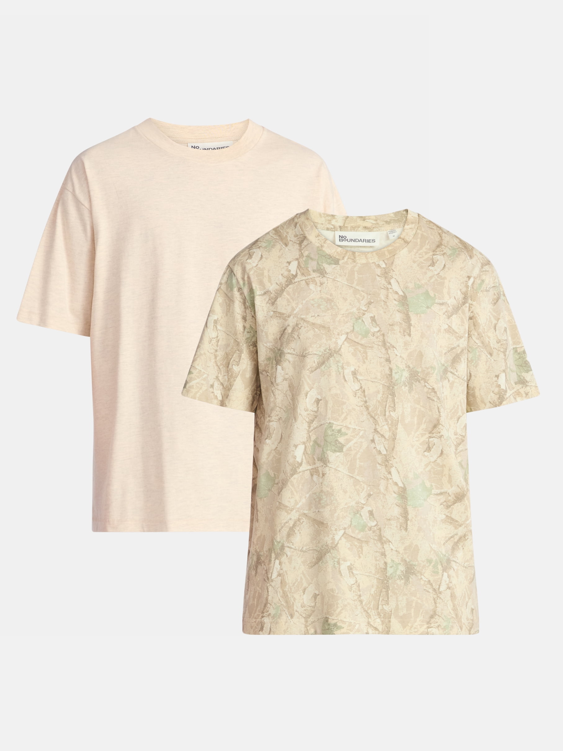 No Boundaries All Gender Cotton Oversized Tee, 2-Pack, Men's & Big Men ...