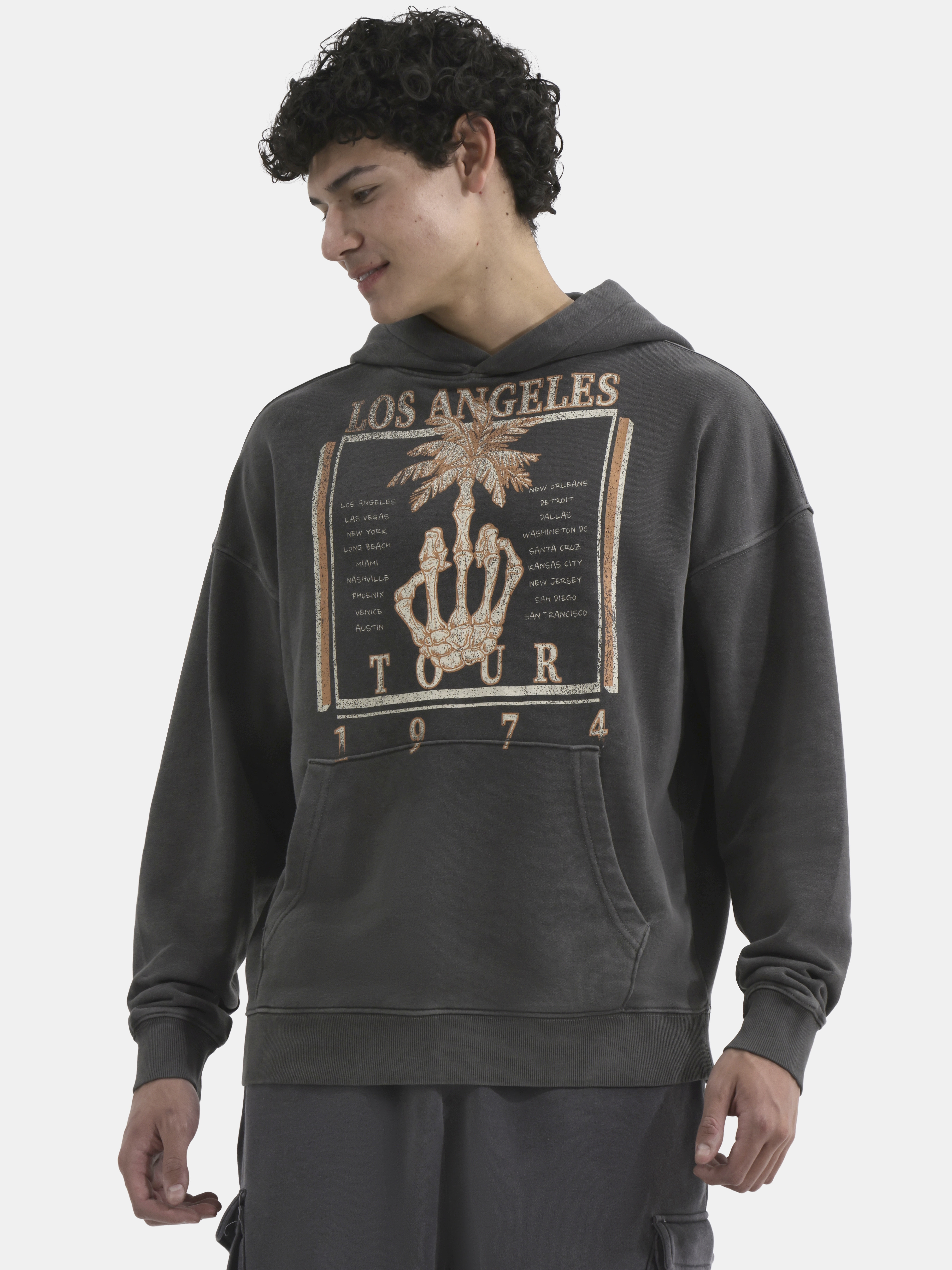No Boundaries All Gender Oversized Graphic Hoodie with Long Sleeves ...