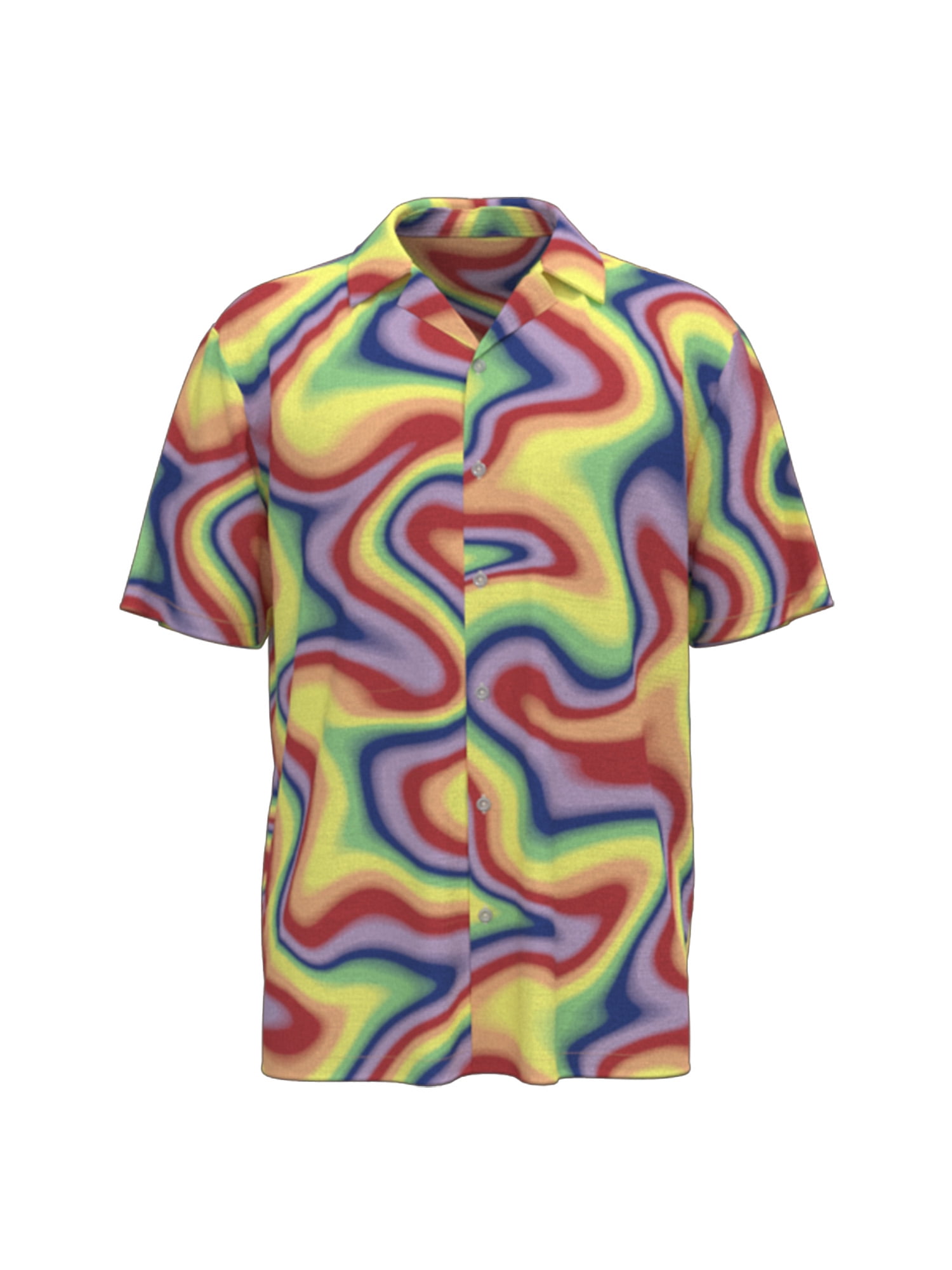 No Boundaries All Gender Pride Button-Down Rayon Shirt, Men's Sizes XS ...