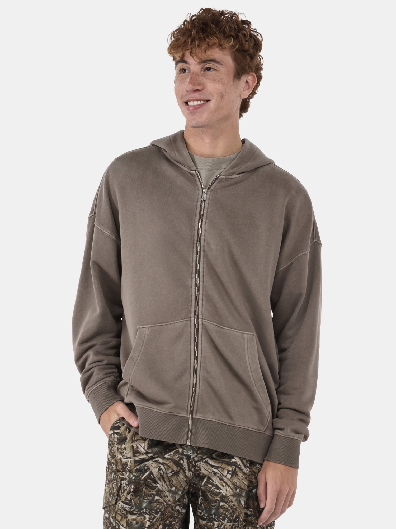 No Boundaries All Gender Soft Fleece Zip Front Hoodie, Men's Sizes XS ...