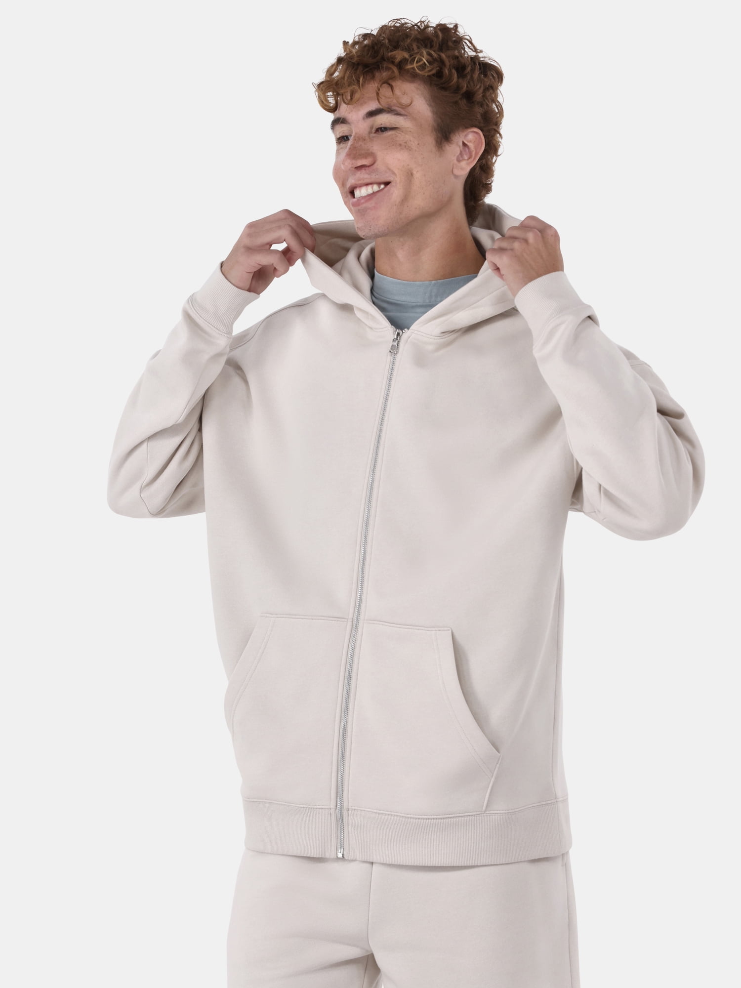 No Boundaries All Gender Soft Fleece Zip Front Hoodie, Men's Sizes XS ...