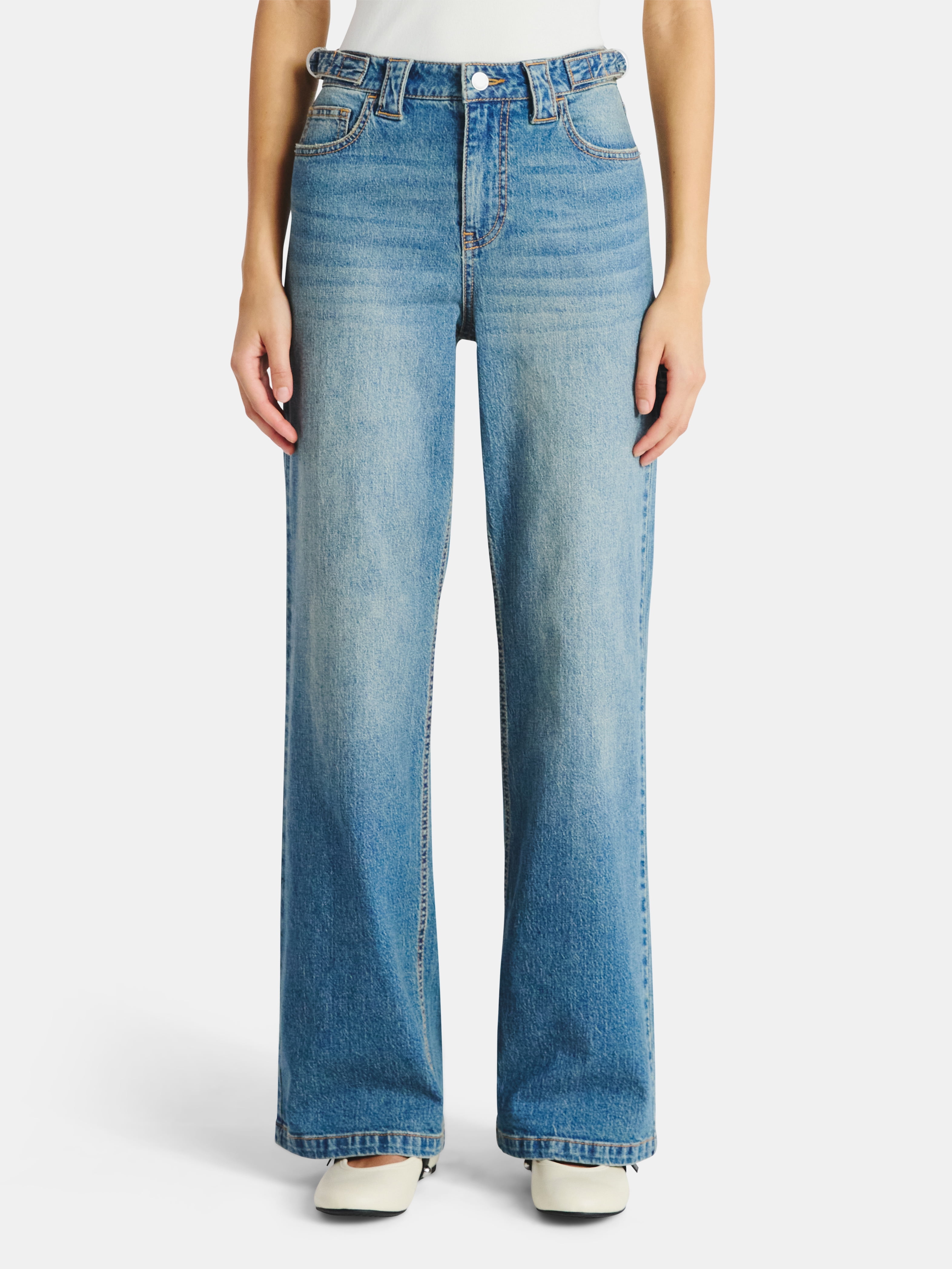 No Boundaries Baggy Carpenter Wide Leg Jeans, 32” Inseam, Women’s ...