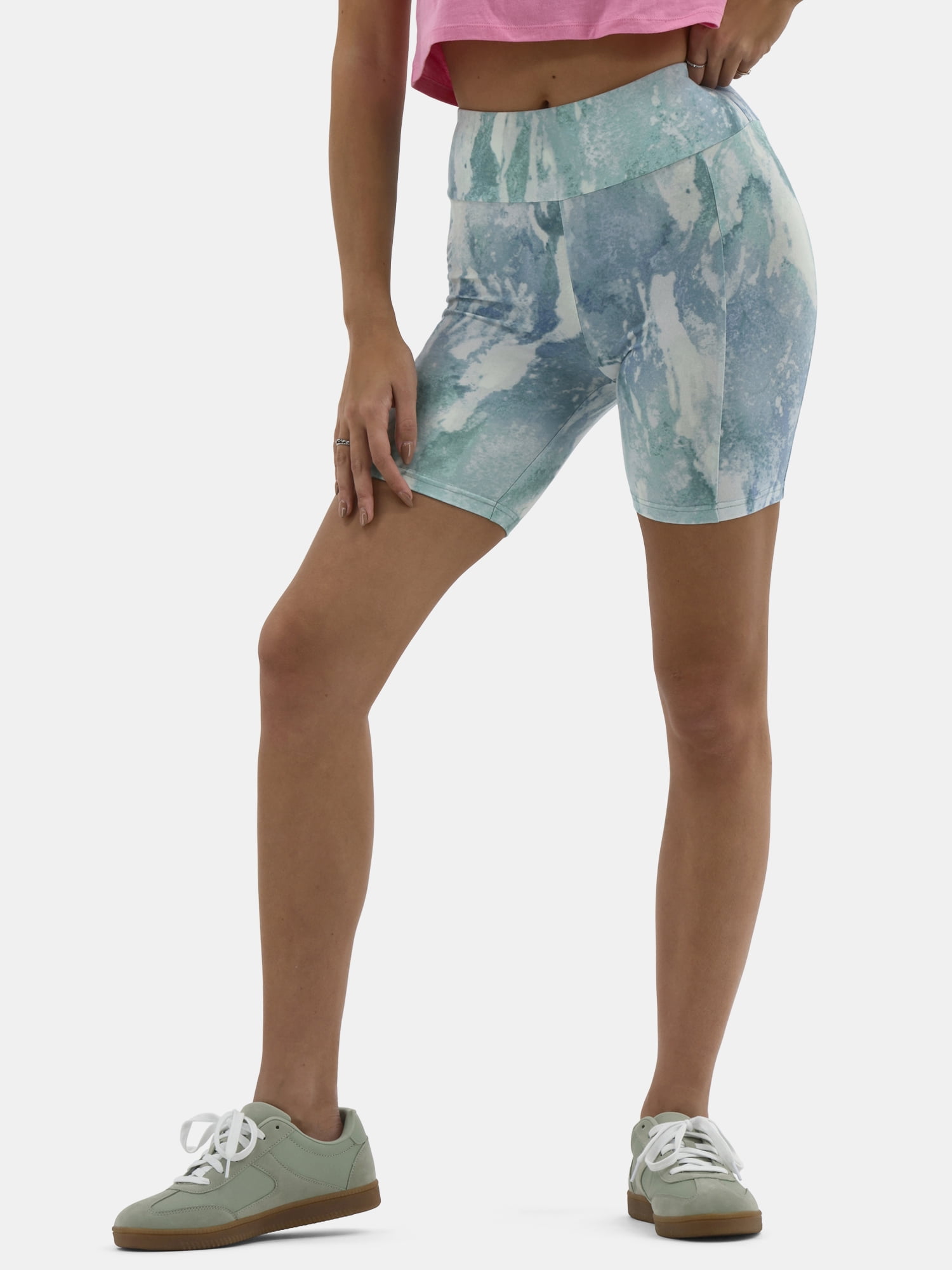 No Boundaries Women's Bike Shorts with Phone Pocket, 7 Inch Inseam ...
