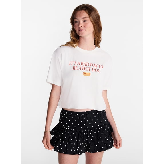 No Boundaries Boxy Cropped Graphic Tee, Women's and Women's Plus XXS-4X ...