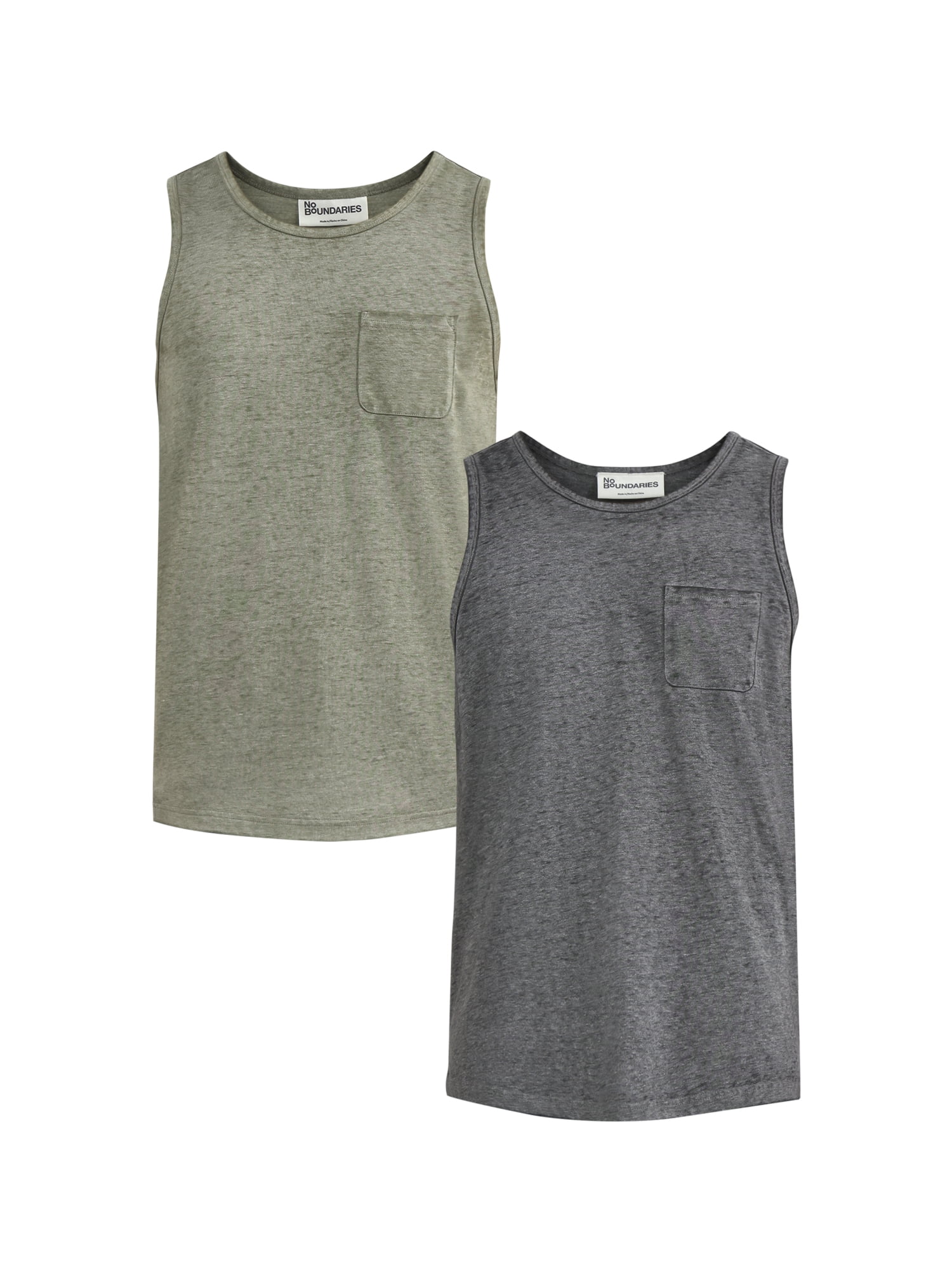 No Boundaries Burnout Textured Tank 2-Pack, Men and Big Men, Sizes XS ...