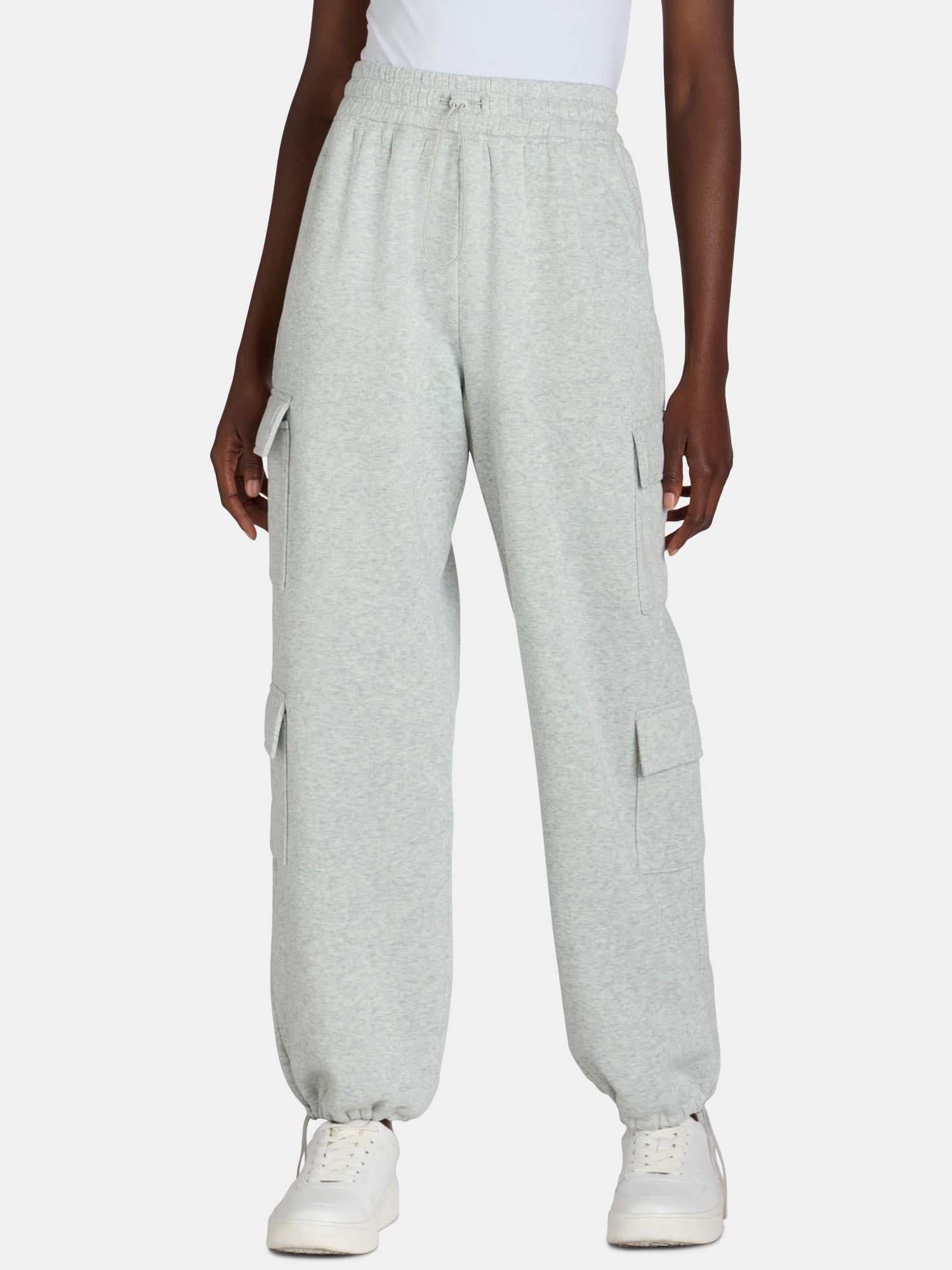 No Boundaries Cargo Fleece Jogger Pants - women's Fashion - Walmart.com