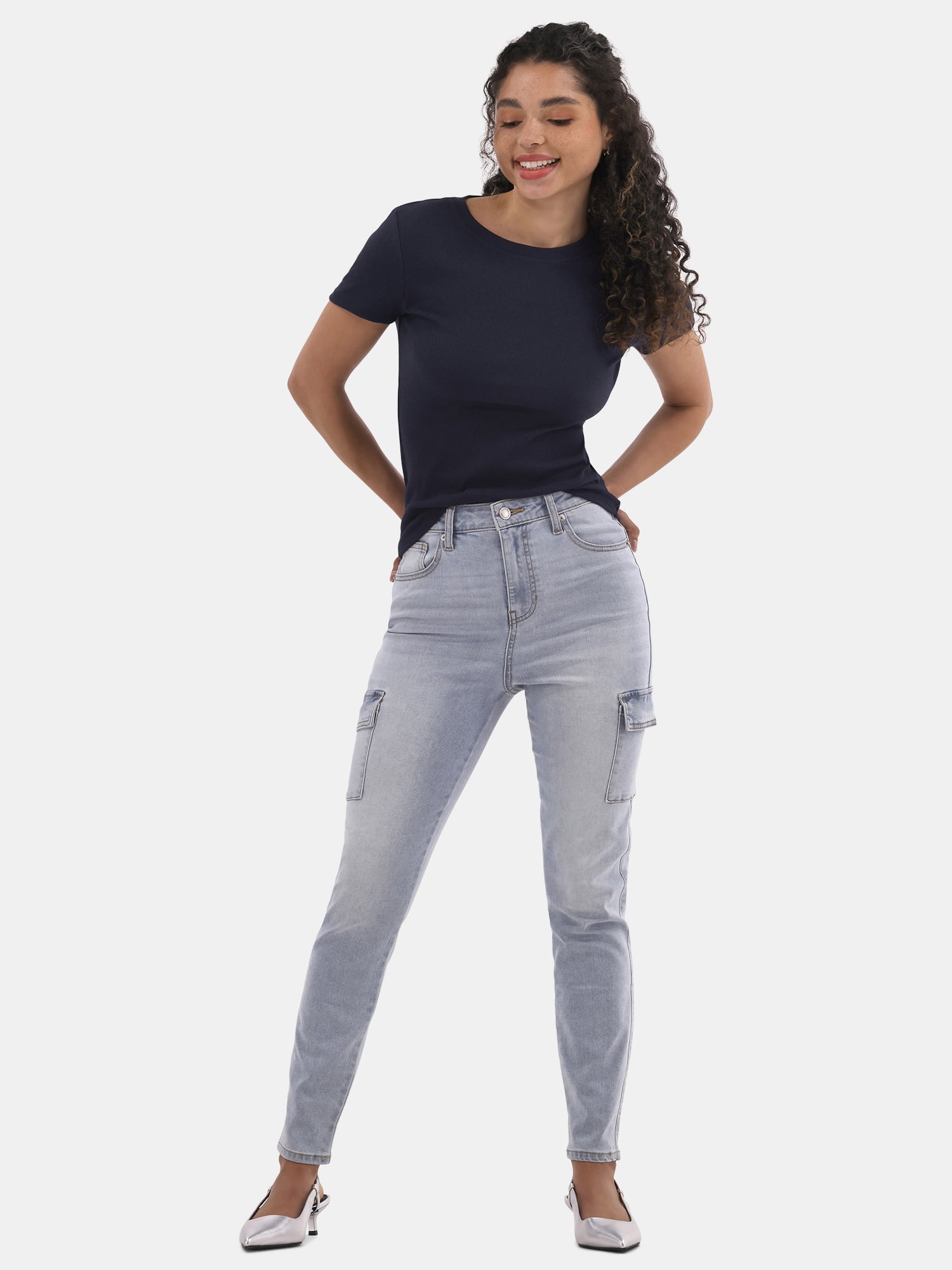 No Boundaries Cargo Skinny Jeans, 28'' Inseam, Women's - Walmart.com
