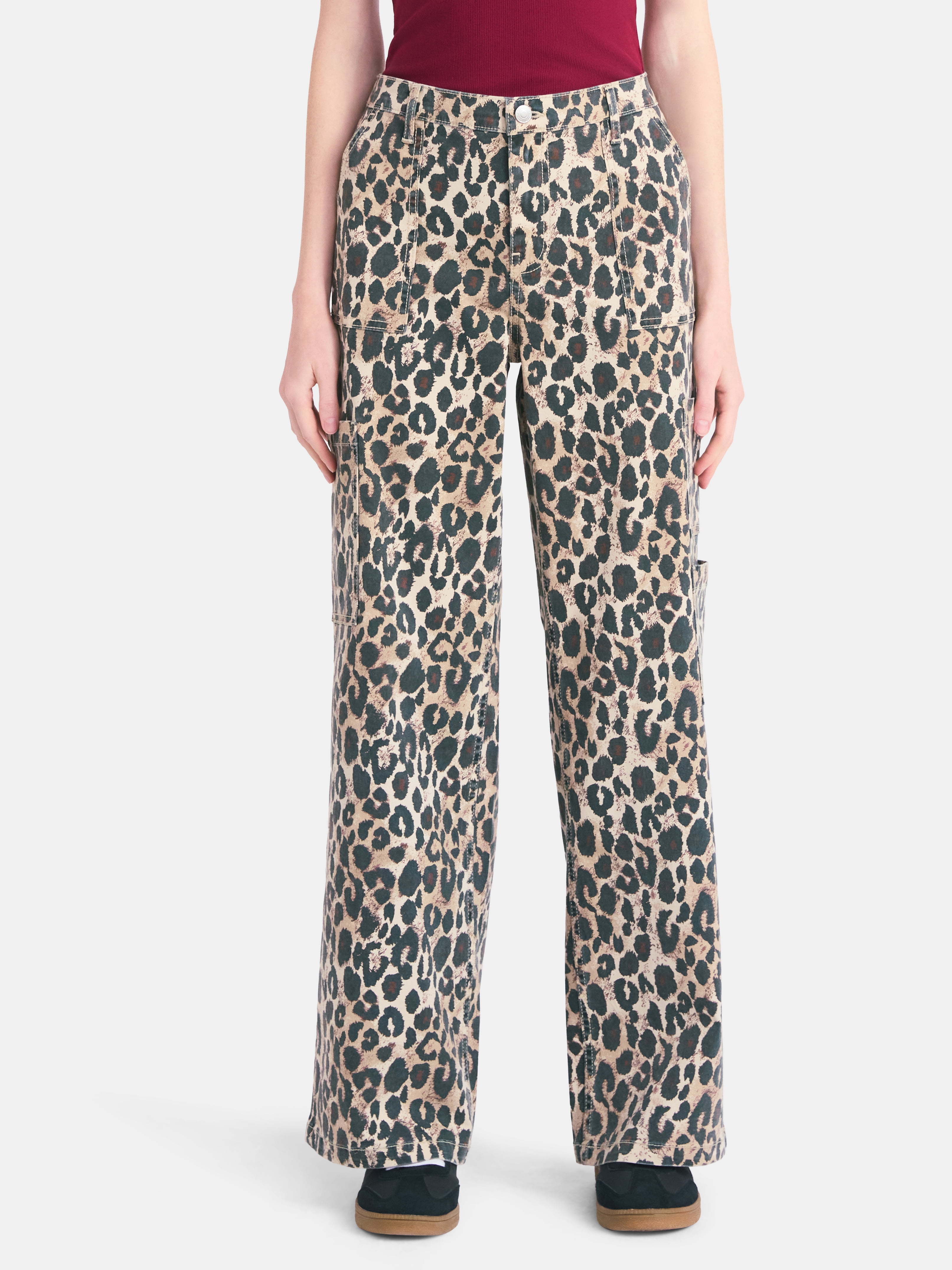 No Boundaries Wide Leg Cargo Pants, 31.5'' Inseam, Women's and Women's ...