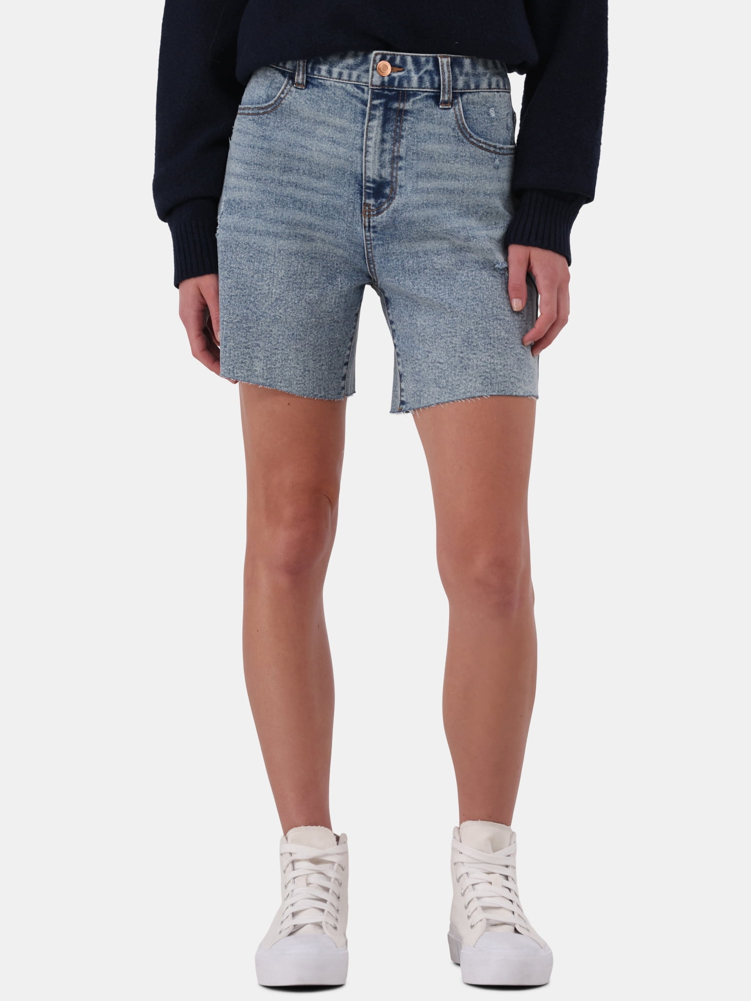 Customer reviews for No Boundaries High-Rise Cutoff Jorts, 6” Inseam ...
