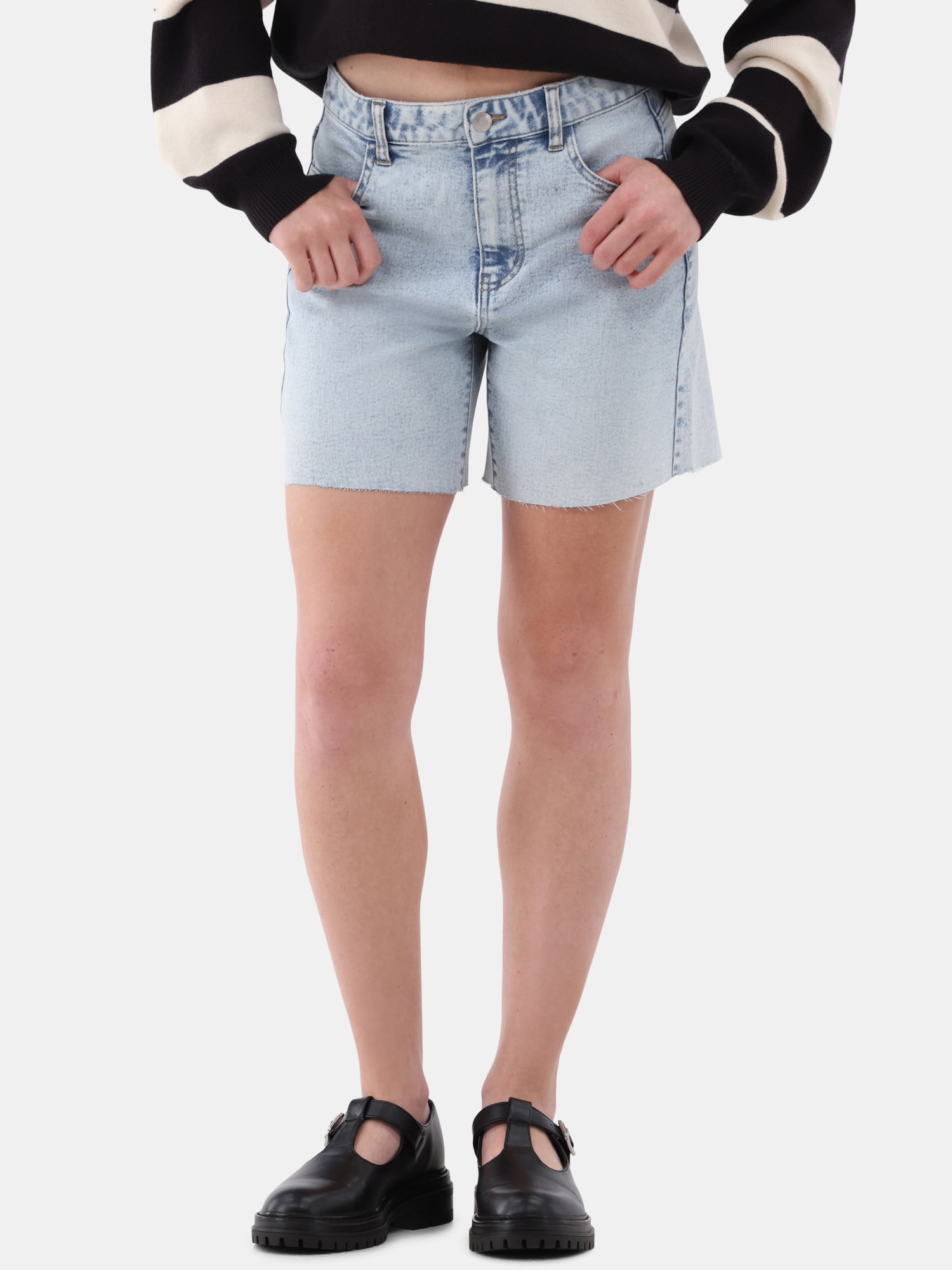 No Boundaries Cutoff Jorts, 6” Inseam, Women’s - Walmart.com