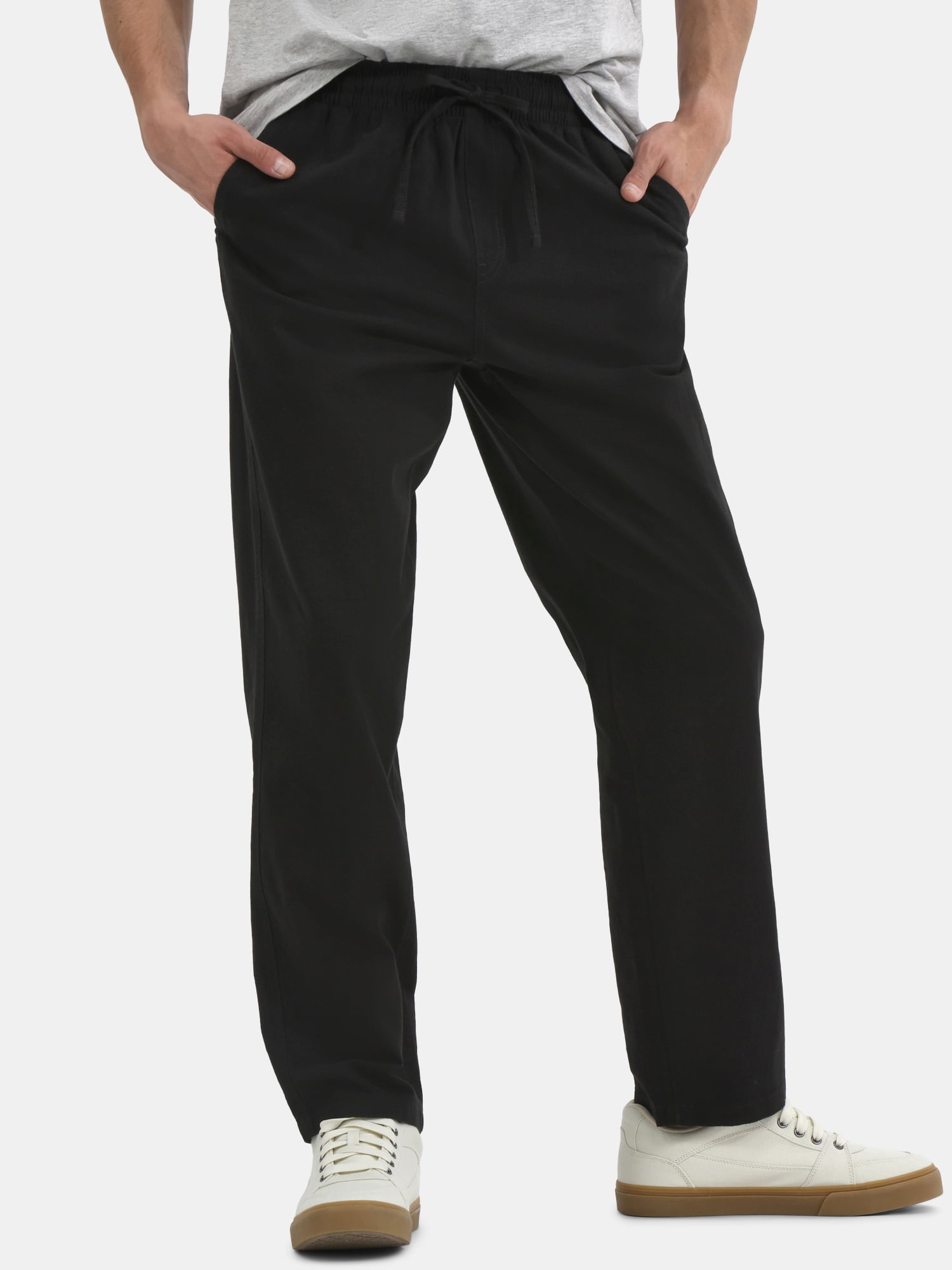 No Boundaries Men's & Big Men's Cotton Slub Pants, 31'' Inseam, Sizes ...