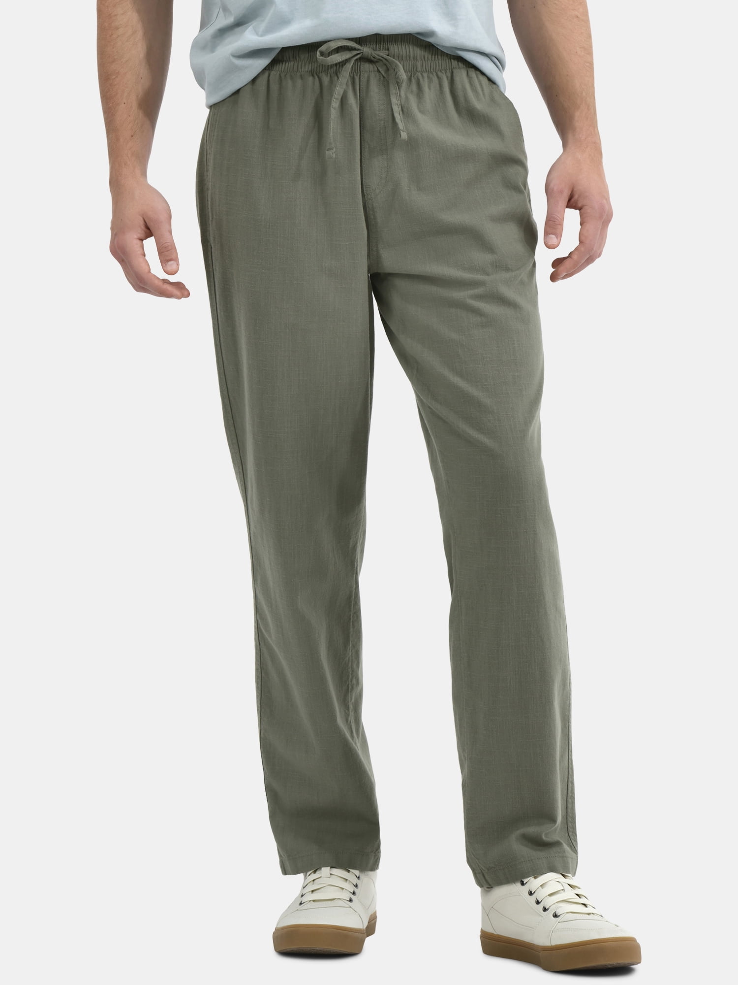 No Boundaries Men's & Big Men's Cotton Slub Pants, 31'' Inseam, Sizes ...