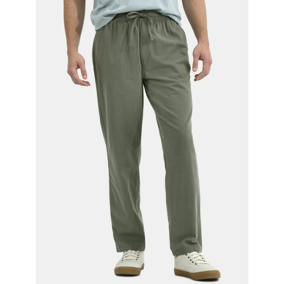 No Boundaries Men's & Big Men's Cotton Slub Pants, 31'' Inseam, Sizes ...