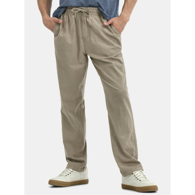 No Boundaries Cotton Slub Pants, 31'' Inseam, Men's and Big Men's ...