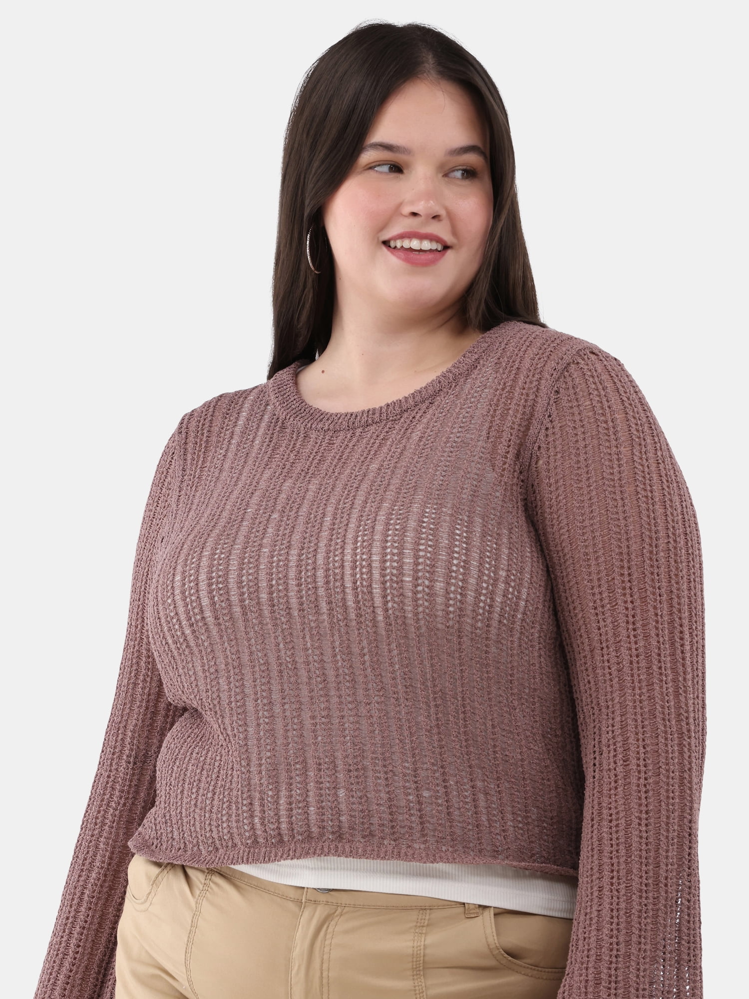 No Boundaries Crochet Sweater and Tank Top Set, 2-Piece, Women's and ...