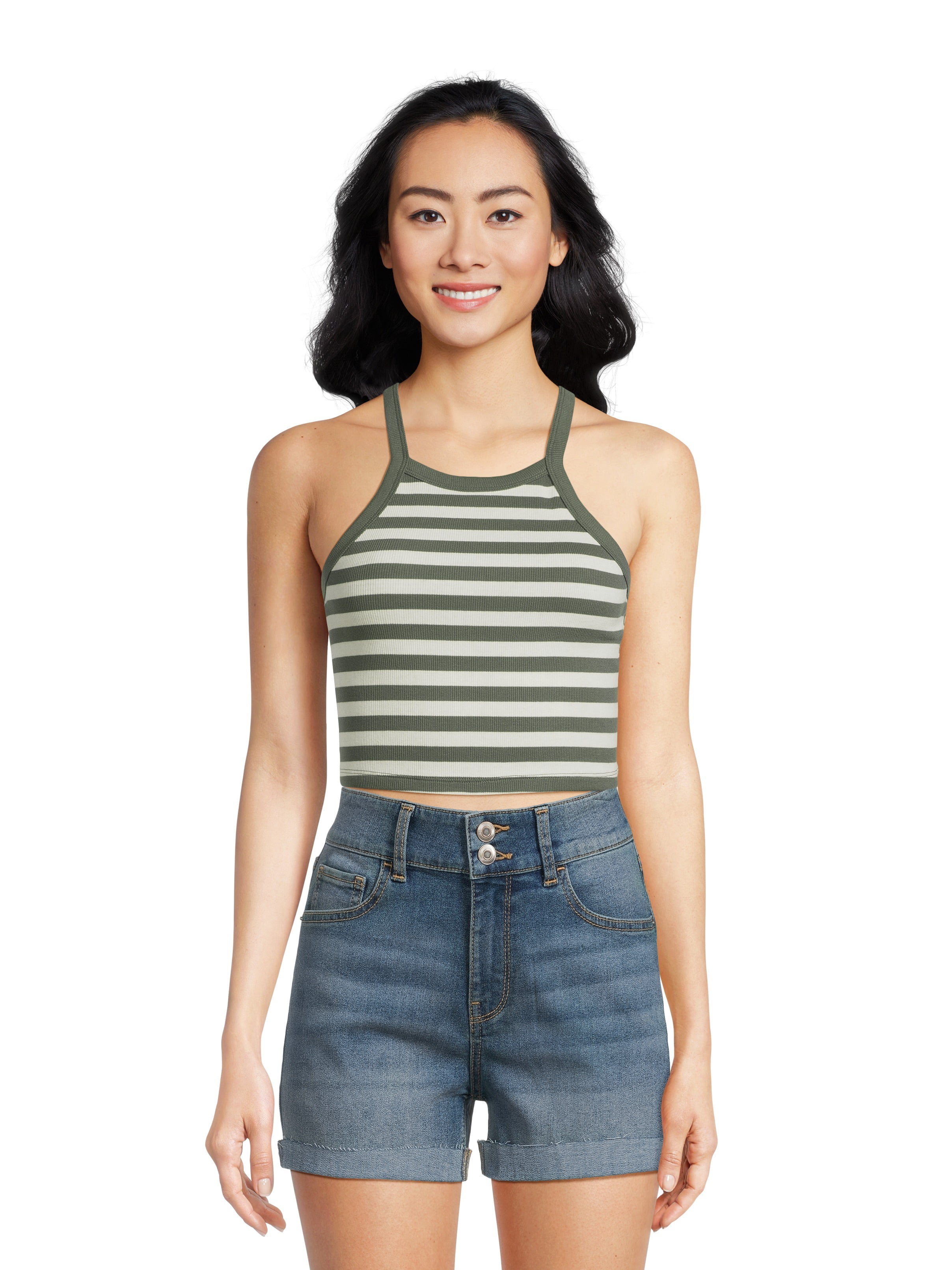 No Boundaries Crop Tank Top, Women’s and Women’s Plus - Walmart.com