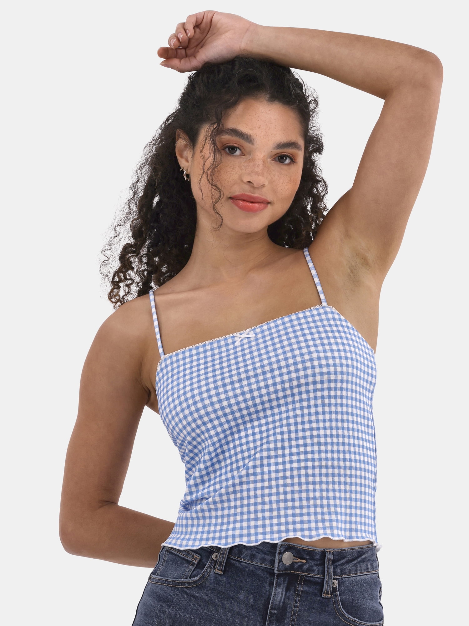 No Boundaries Cropped Cami with Bow, Women's - Walmart.com