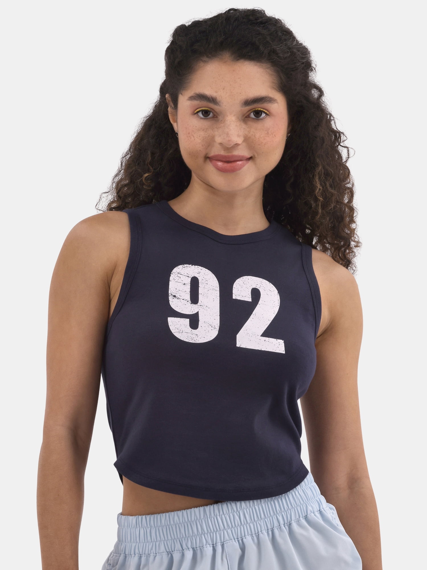 No Boundaries Cropped Graphic Cotton Tank Top, Women's - Walmart.com