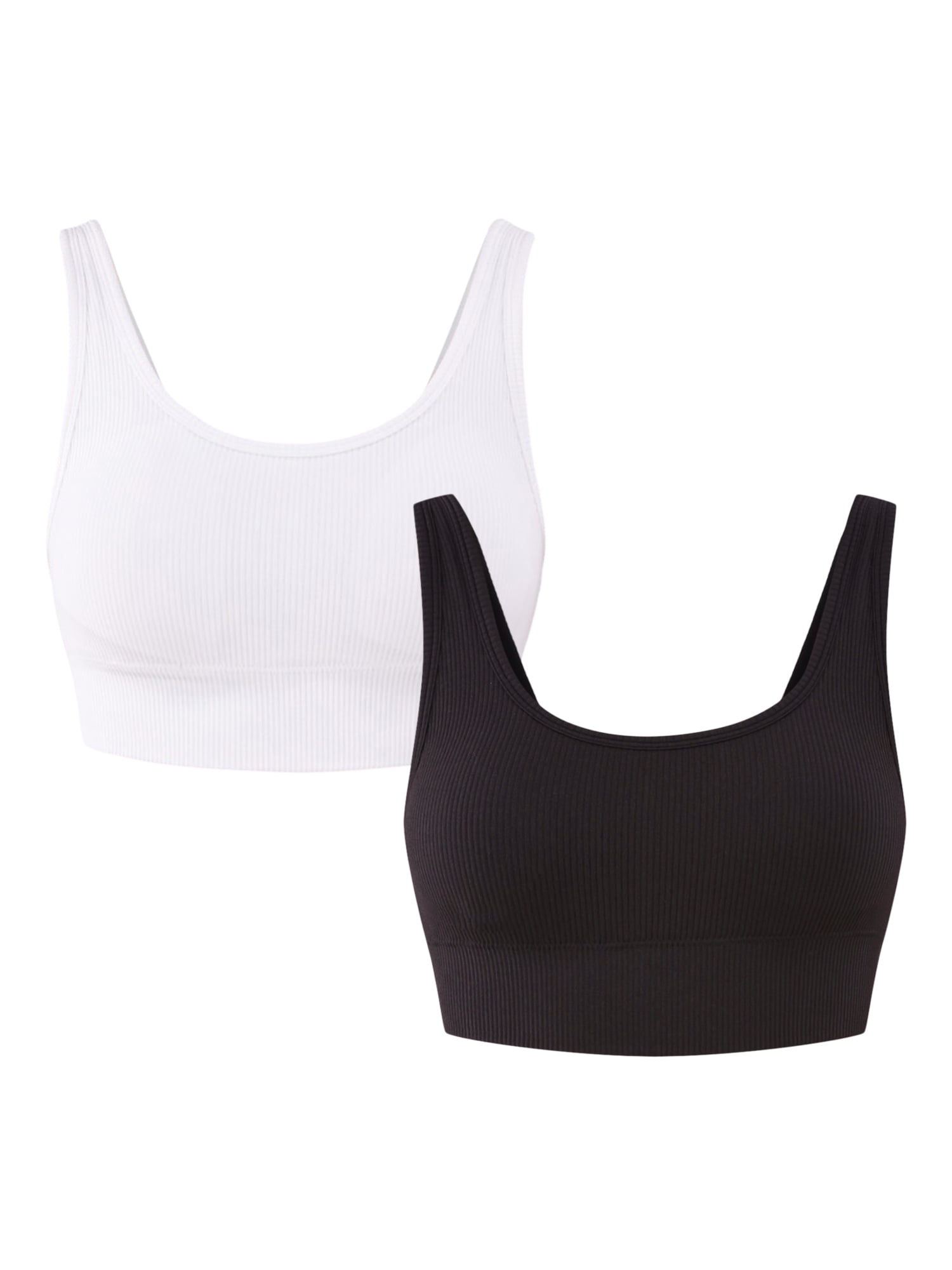 No Boundaries Double Scoop Seamless Bra, 2-Pack, Women’s and Women’s ...