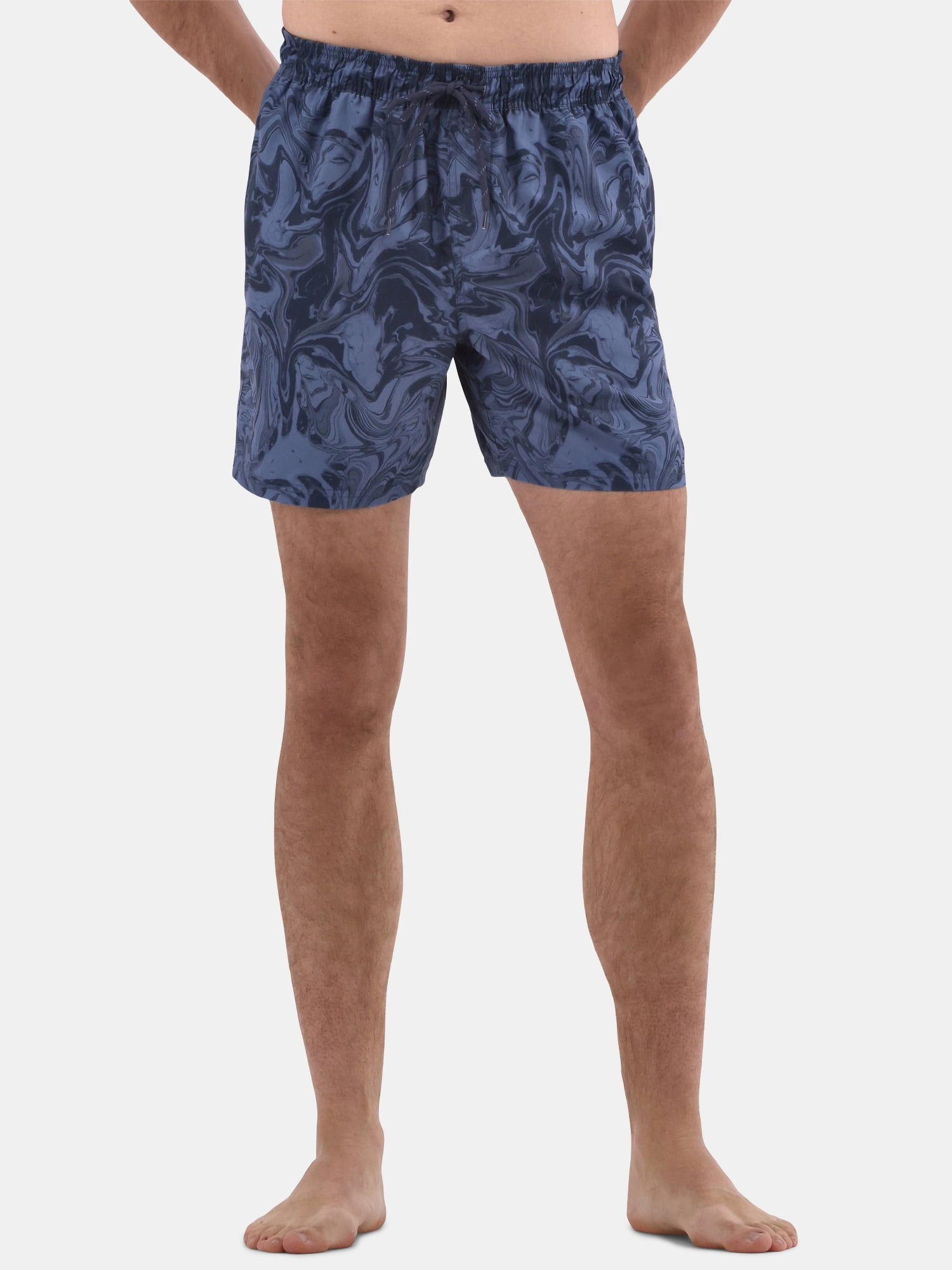 No Boundaries Men's & Big Men's Elastic Waist Swim Trunks, 6" Inseam ...