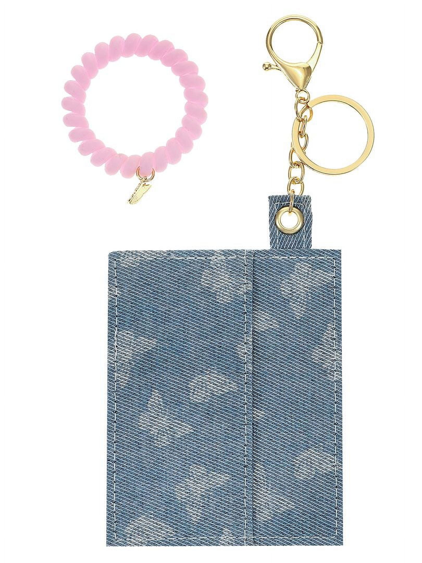 No Boundaries Fabric ID Holder Keychain with Stretch Coil Bracelet ...