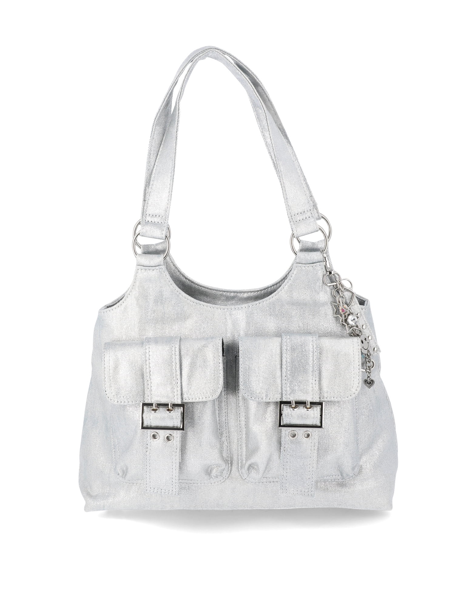 No Boundaries Fashion 4-Poster Bag Metallic Denim with Pockets and ...