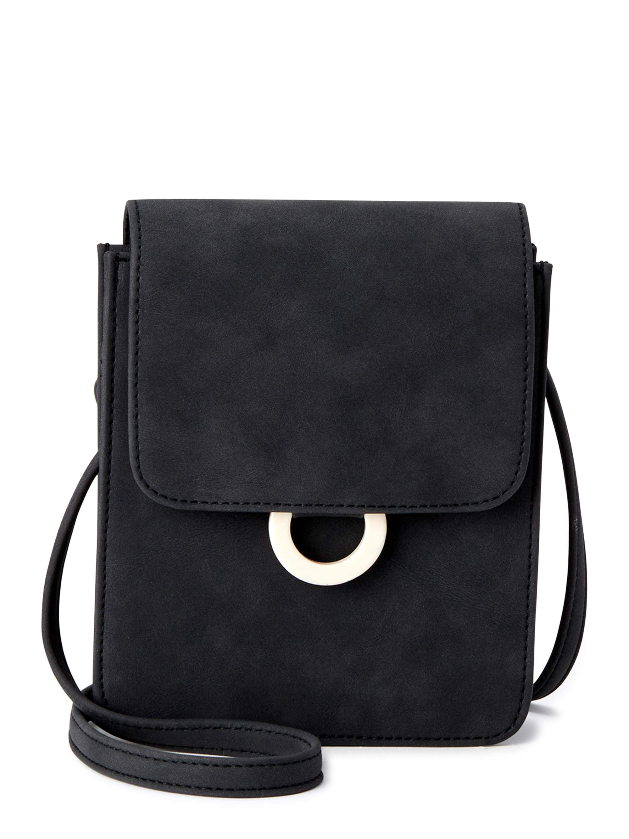 No Boundaries Faux Leather Ring Crossbody Bag - Walmart.com