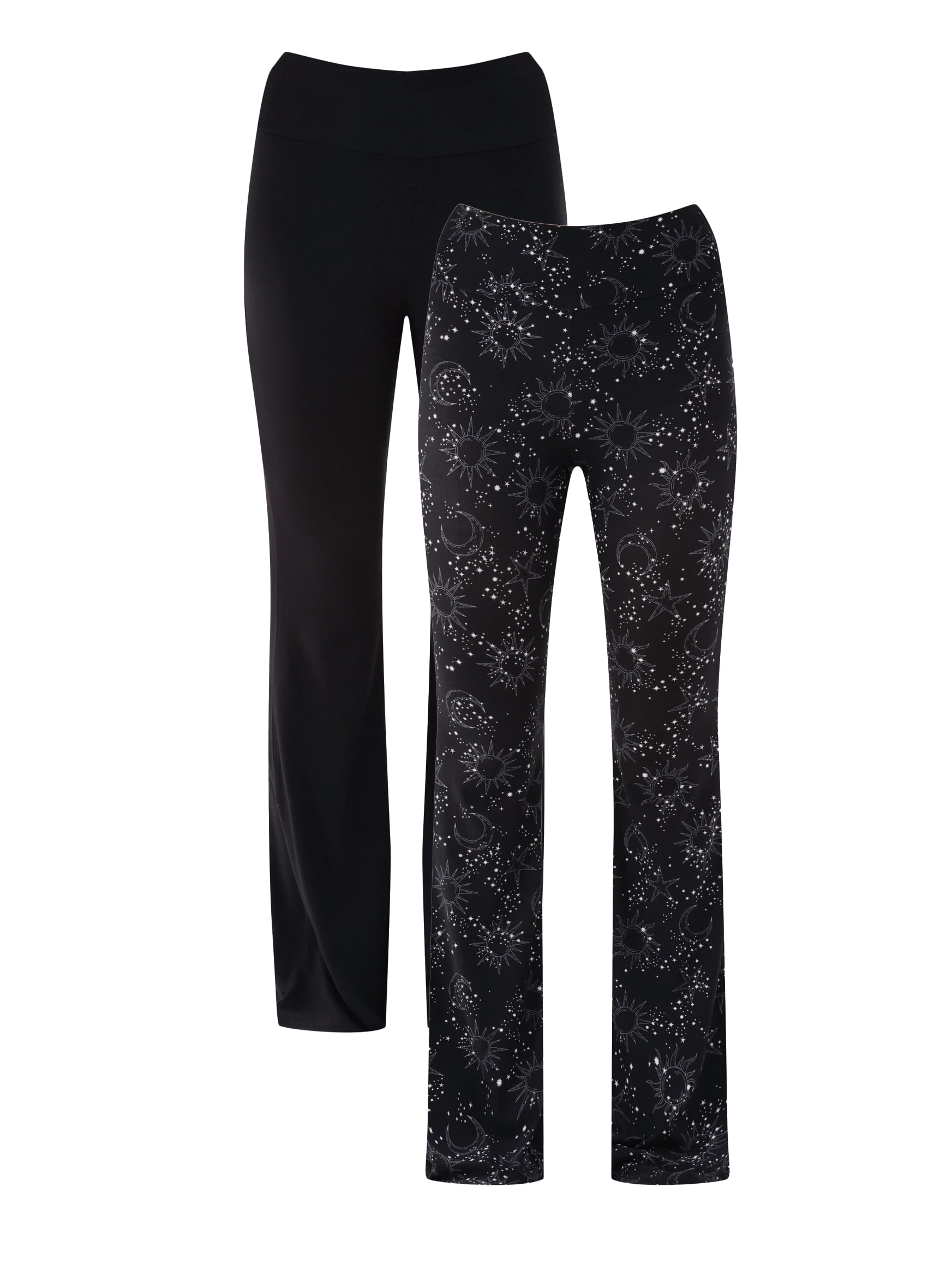 No Boundaries Flare Pants and 2-Pack, Women's and Women’s Plus ...