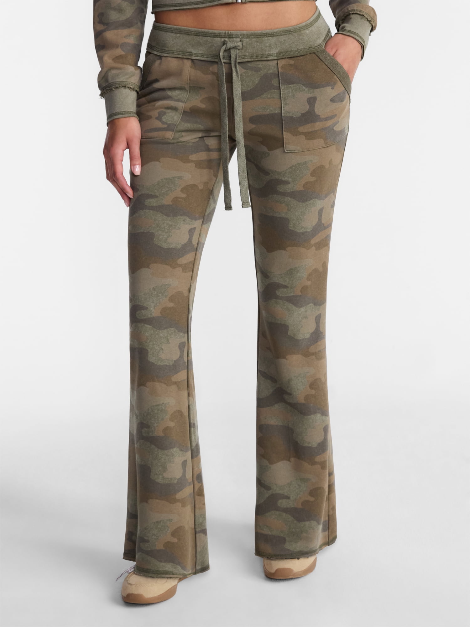 No Boundaries Flare Leg French Terry Pant, Women's Sizes XXS-XXL ...