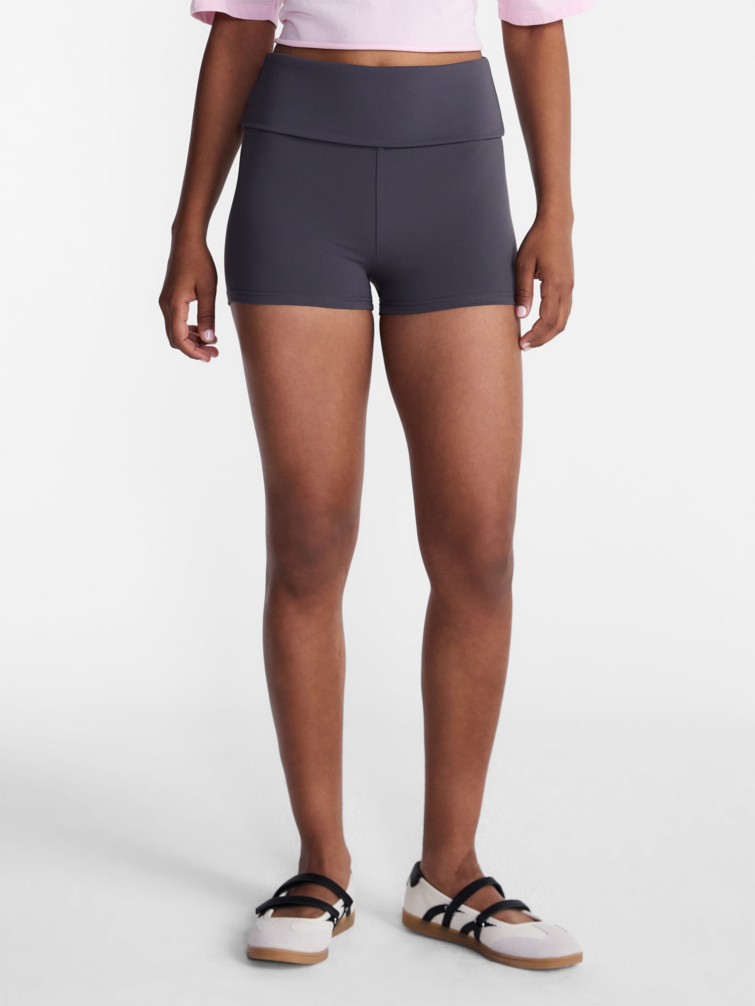 No Boundaries Foldover Shorts, 2.25" Inseam, Women's XXS-XXL - Walmart.com