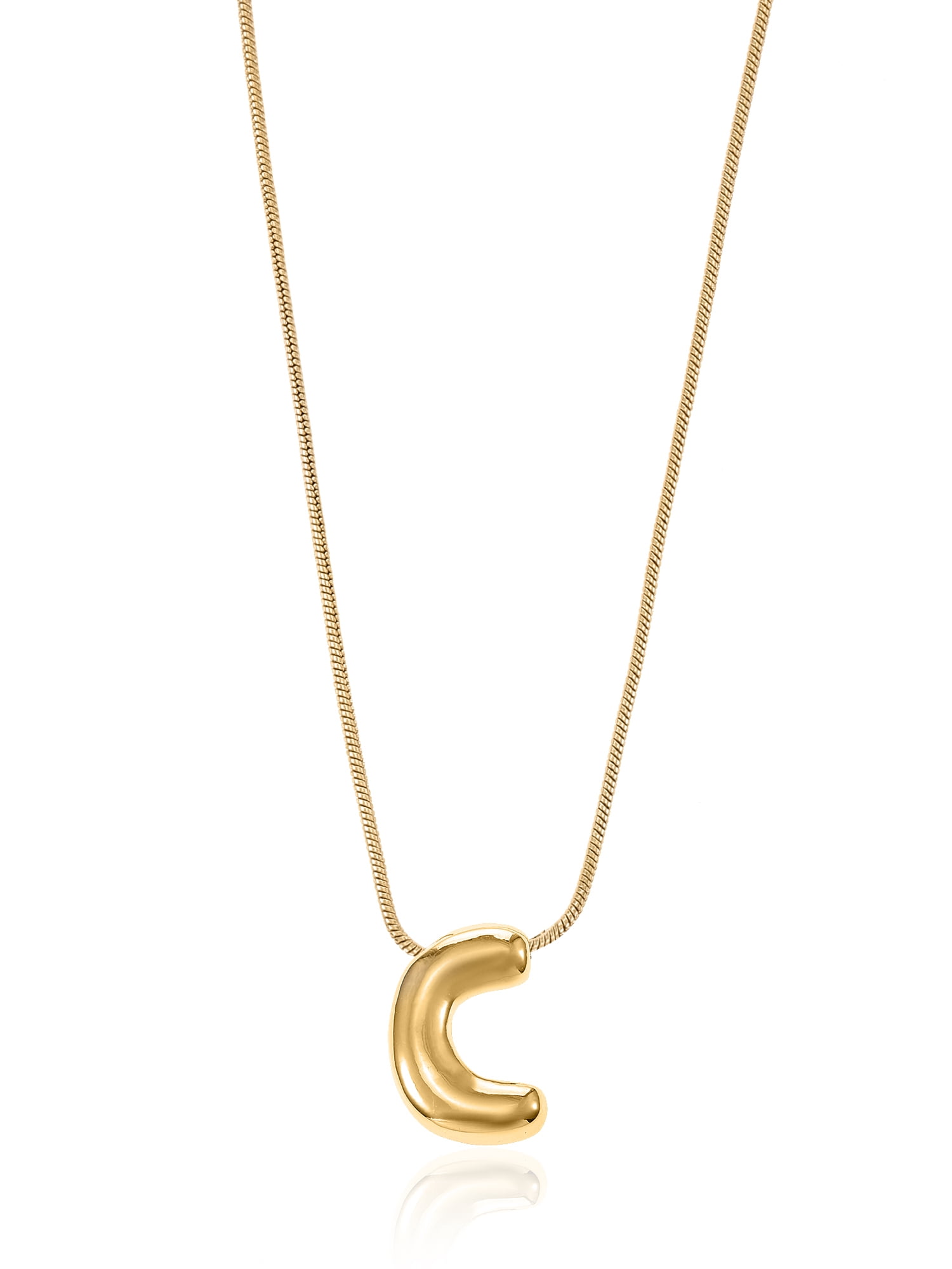 No Boundaries Goldtone Initial Bubble Letter Necklace, 1 Piece, Letter ...