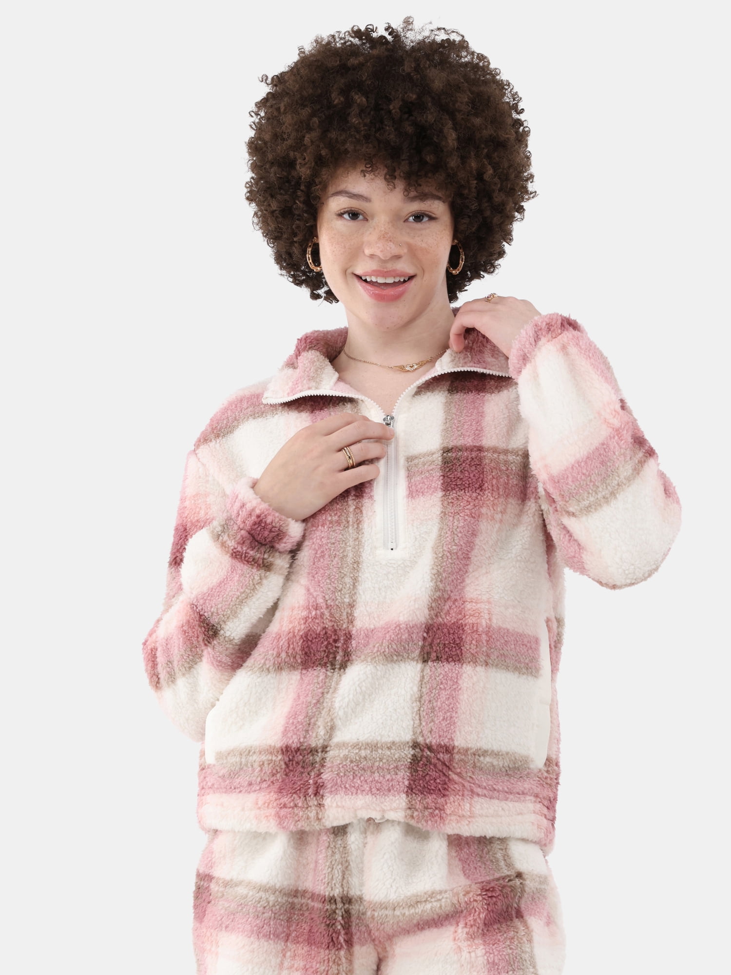 No Boundaries Half-Zip Plush Pullover - Plus Size - Walmart.com
