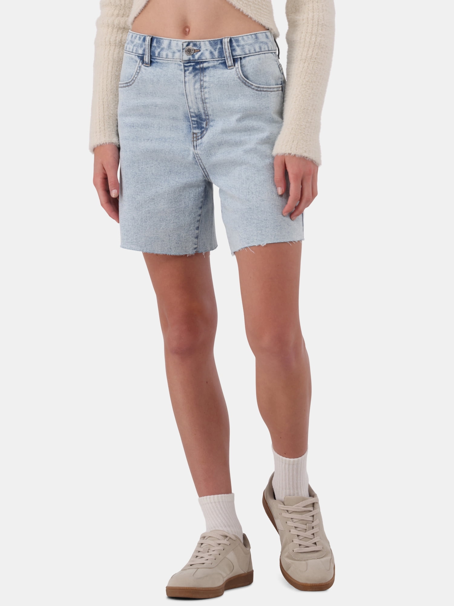 No Boundaries High-Rise Cutoff Jorts, 6” Inseam, Women's - Walmart.com