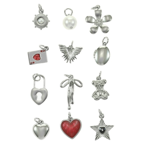 No Boundaries Holiday Gifting 12 Days of Charms Silvertone Set ...